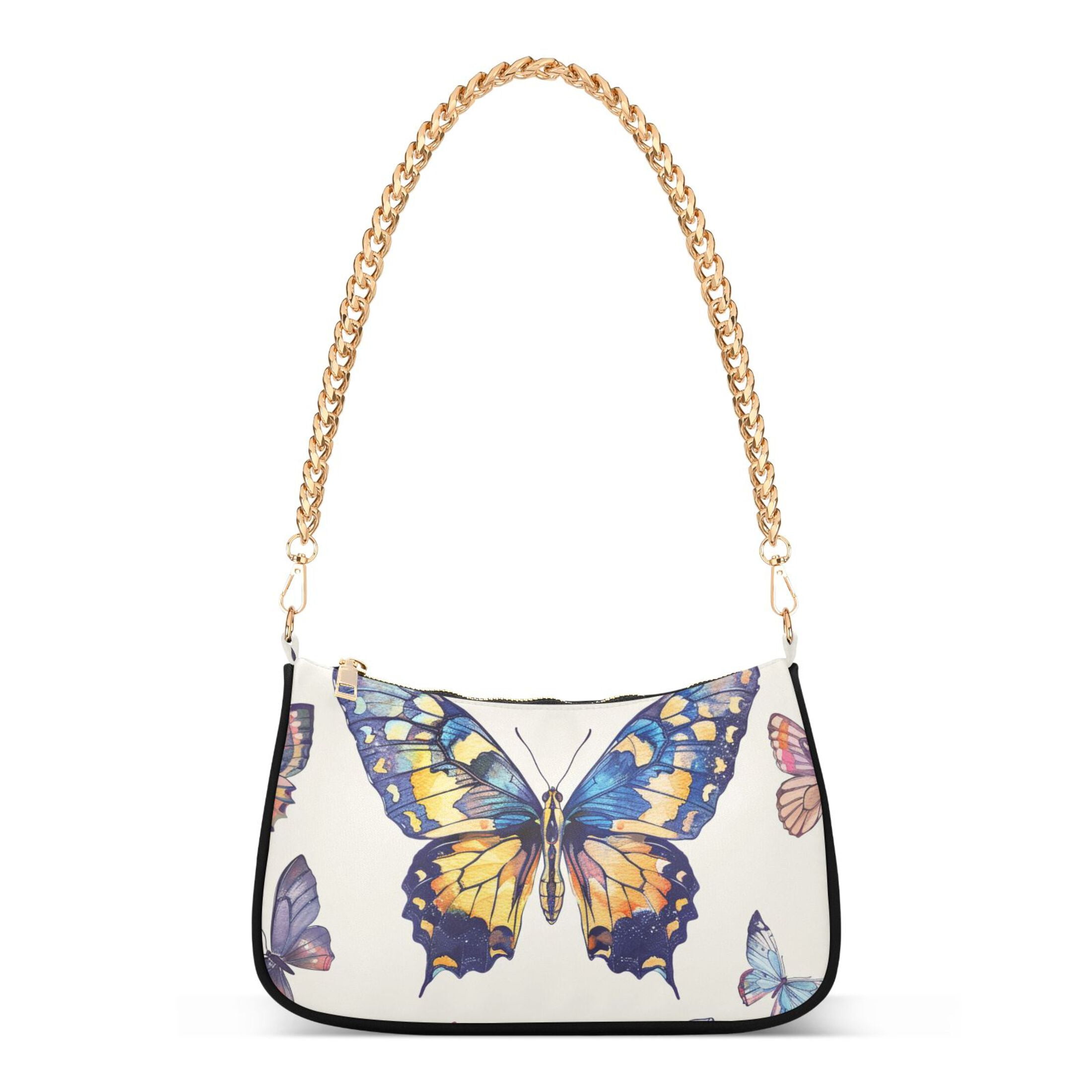 Ryvnso Butterfly Beautiful Womens Chain Shoulder Bag Tote Handbags ...