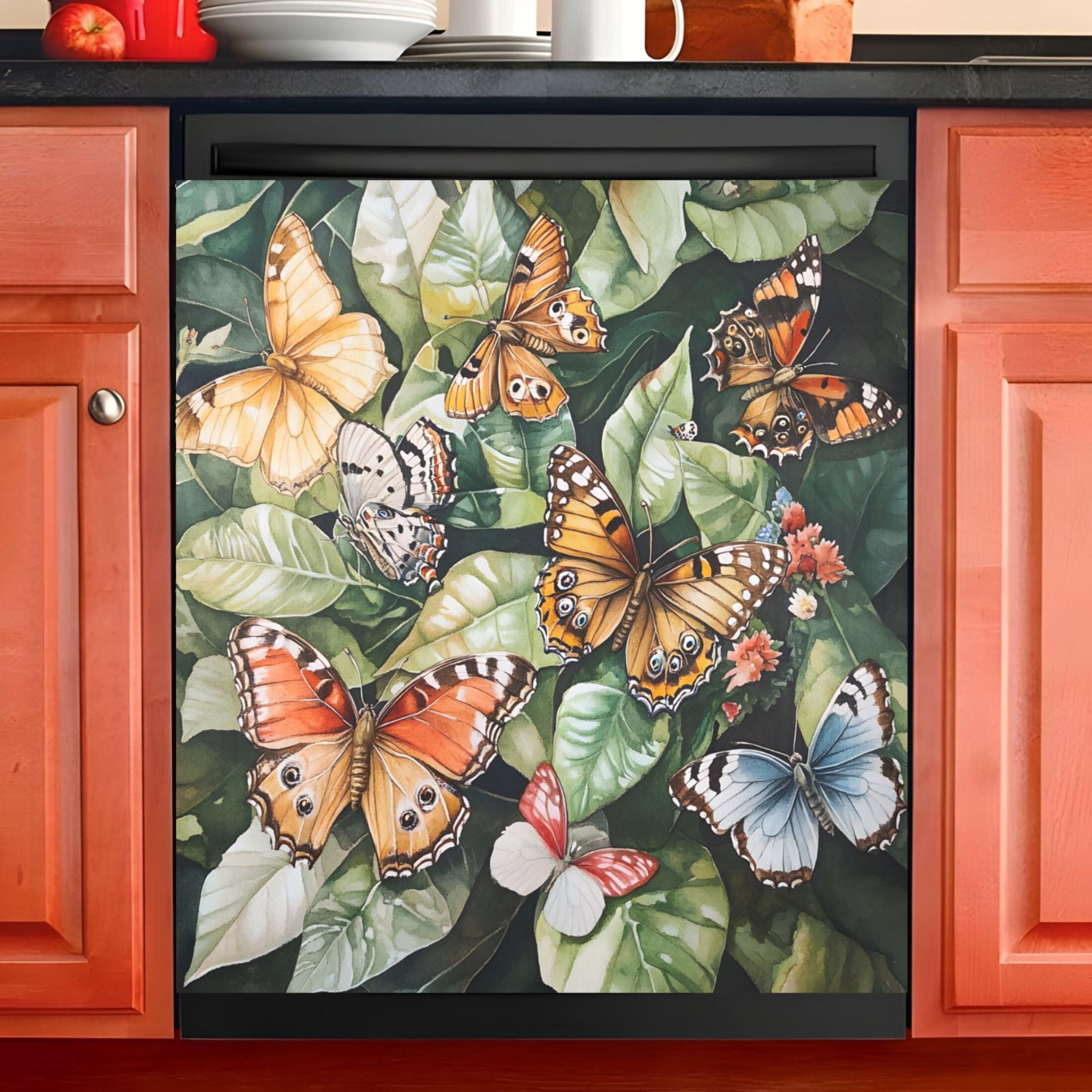Ryvnso Butterfly Leaves Dishwasher Magnetic Refrigerator Magnet Cover ...