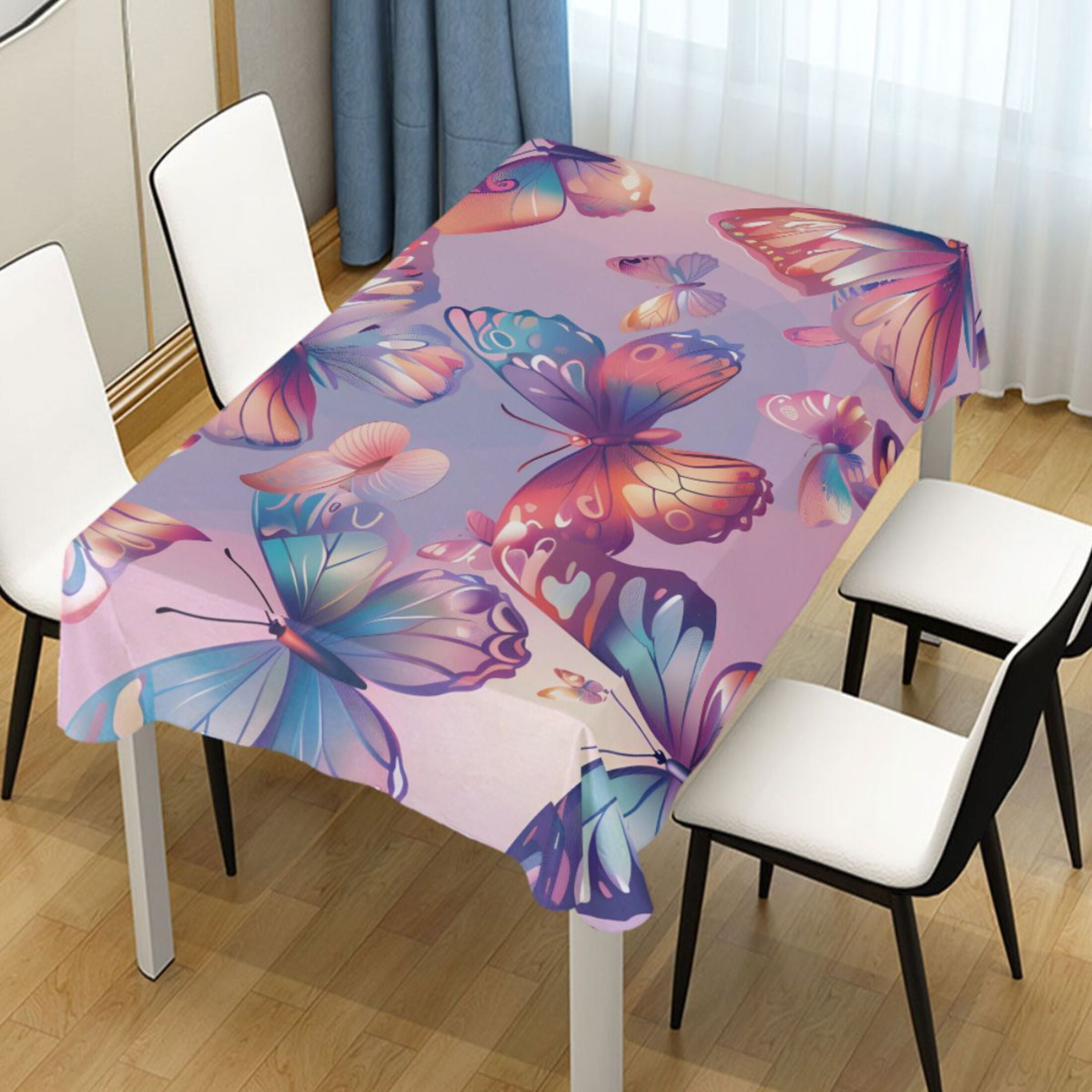 Ryvnso Butterfly with Gradient Rectangle Table Cloth Tablecover Dinning ...