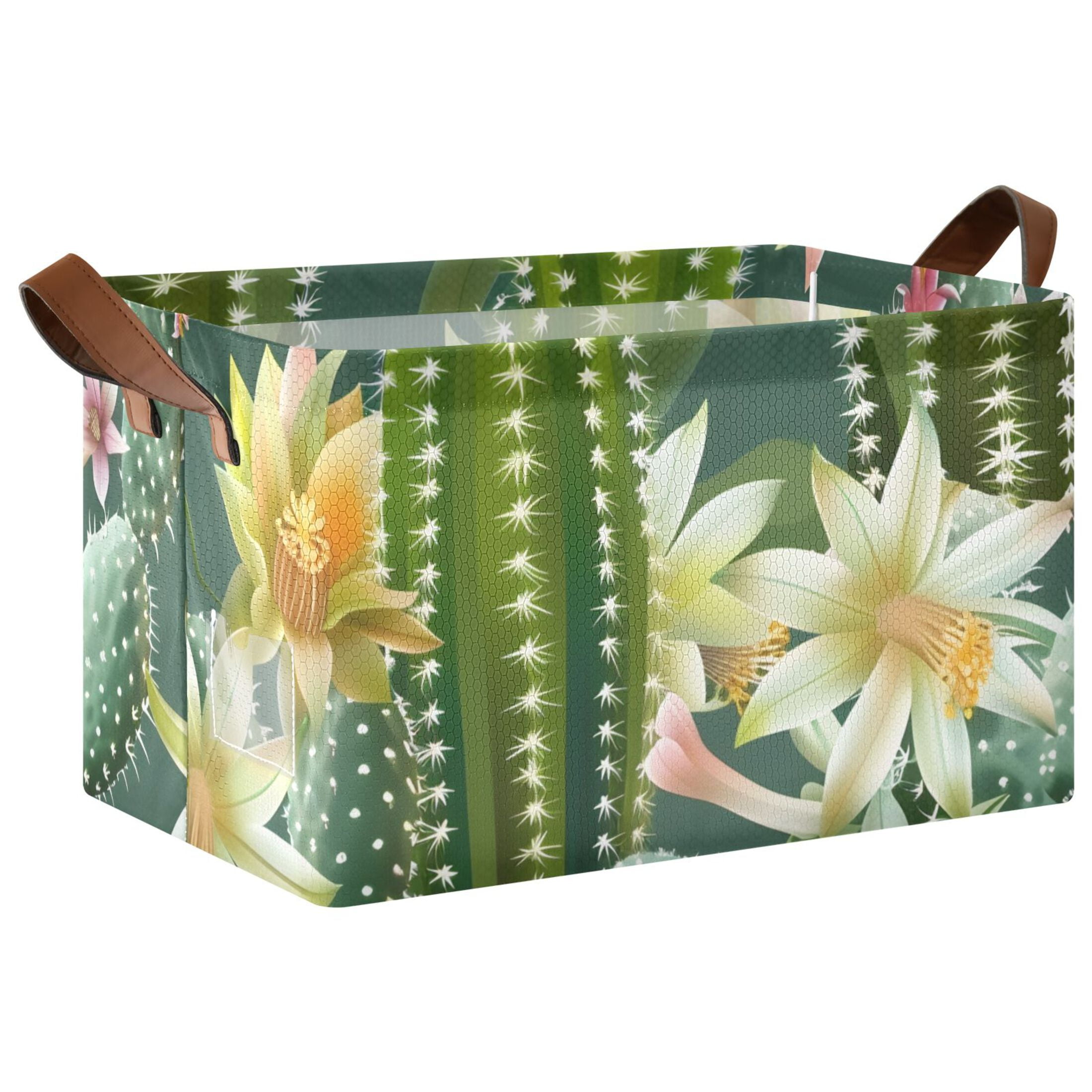 Ryvnso Cactus and Flowers Storage Bins Large Basket Foldable Cube Toys ...