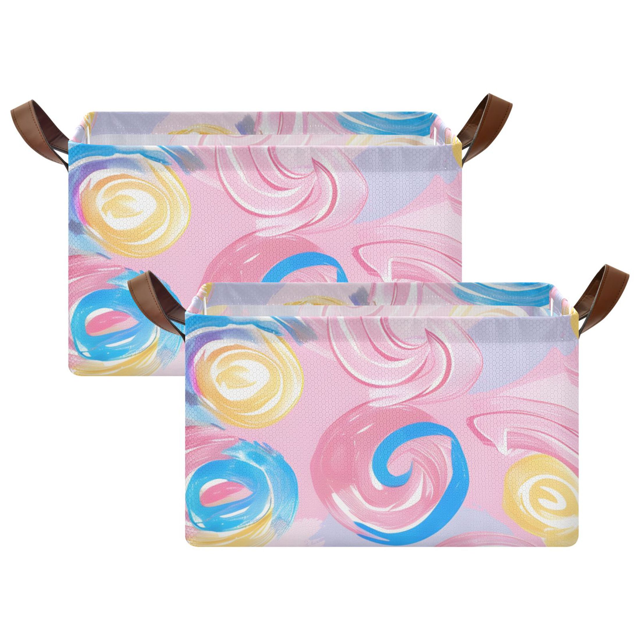 Ryvnso Candy Pastel Storage Bins Large Basket Foldable Cube Toys ...