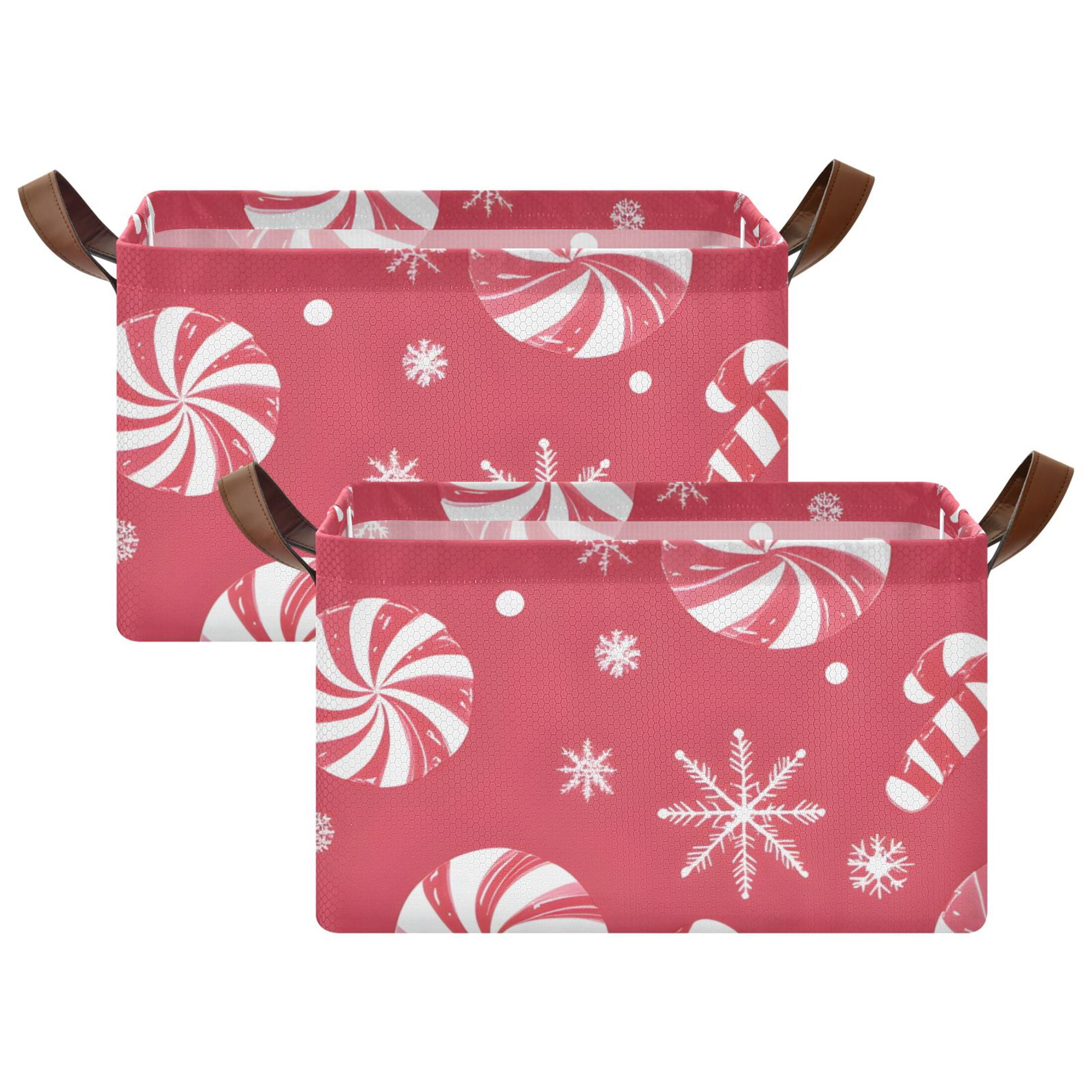 Ryvnso Candy Snowflake Christmas Storage Bins Large Basket Foldable ...