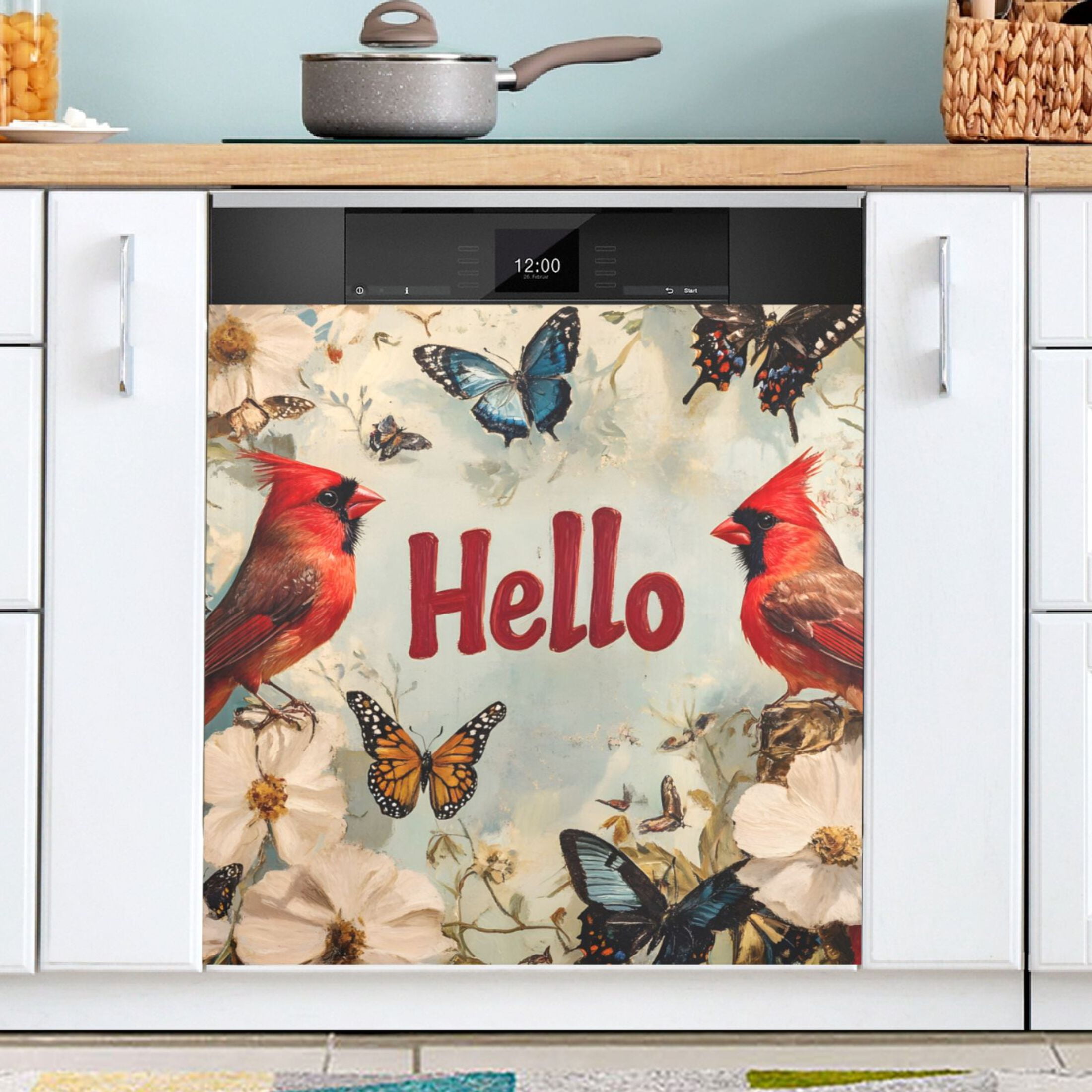 Ryvnso Cardinal with Hello Dishwasher Magnetic Refrigerator Magnet ...