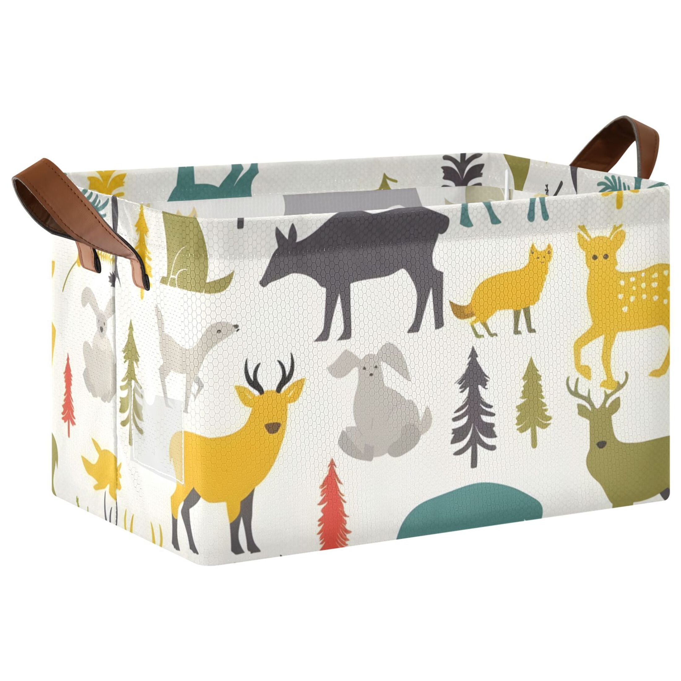 Ryvnso Cartoon Deers Animals Storage Bins Large Basket Foldable Cube ...
