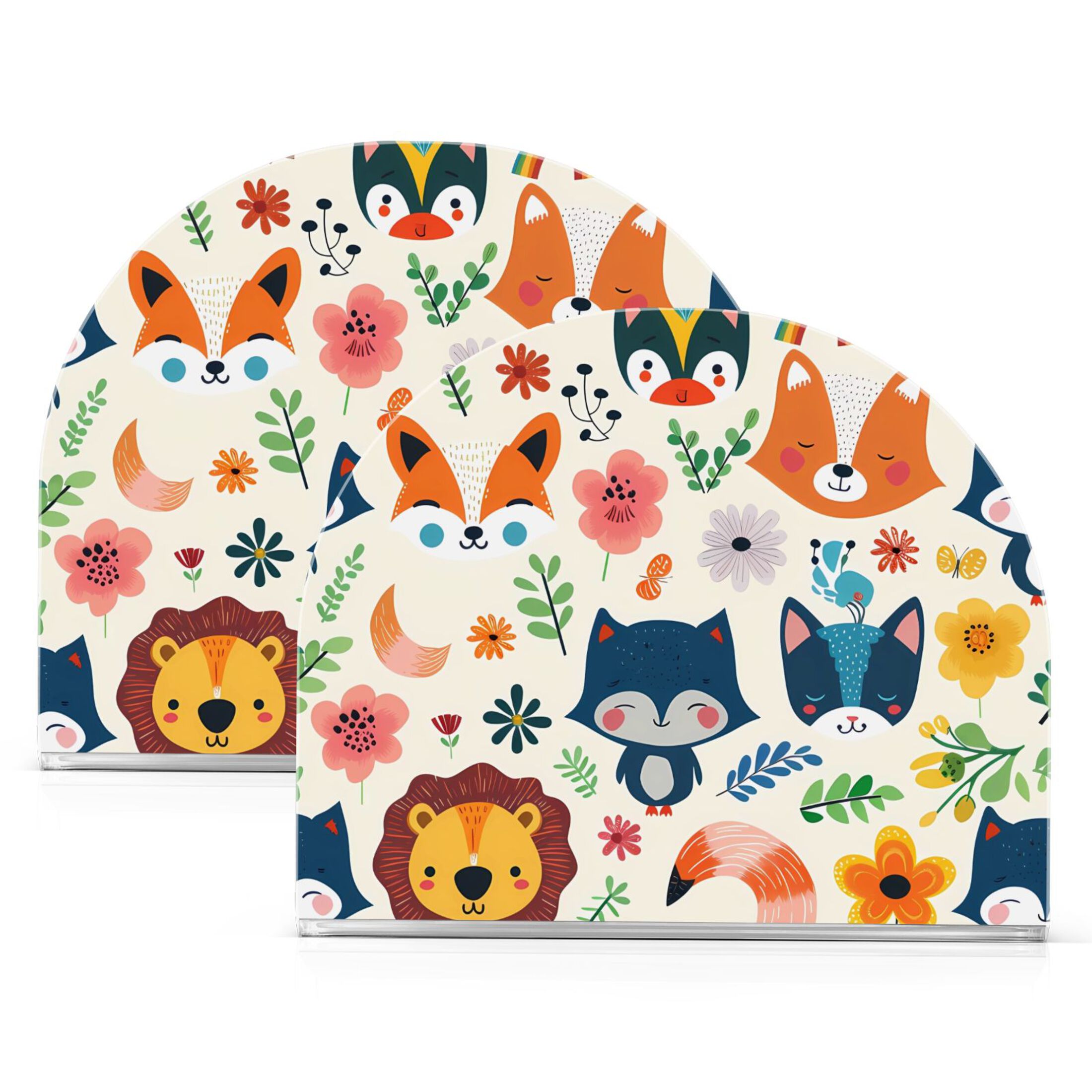 Ryvnso Cartoon Foxes Animals Acrylic Napkin Holder Table Kitchen Paper ...
