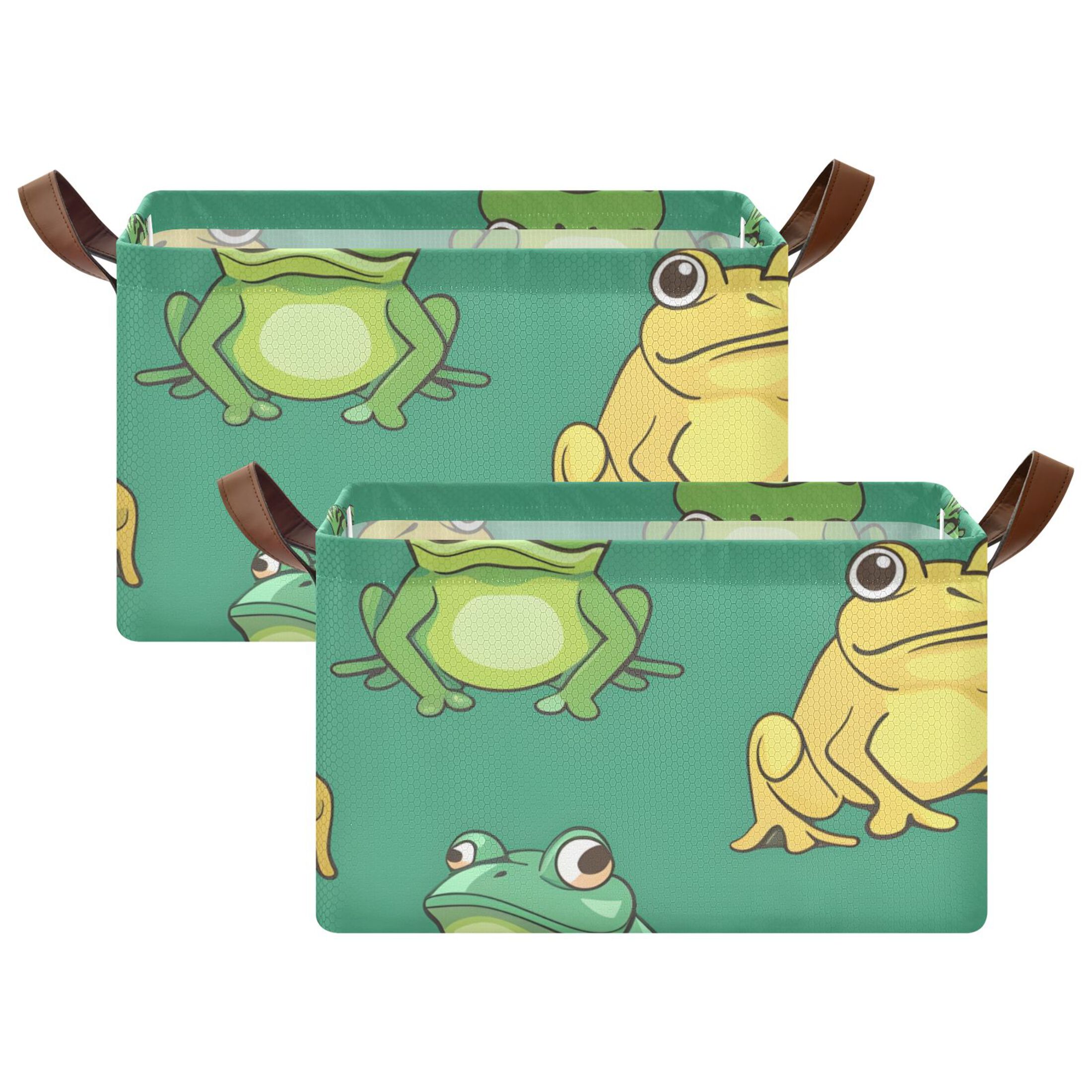 Ryvnso Cartoon Frog Storage Bins Large Basket Foldable Cube Toys ...