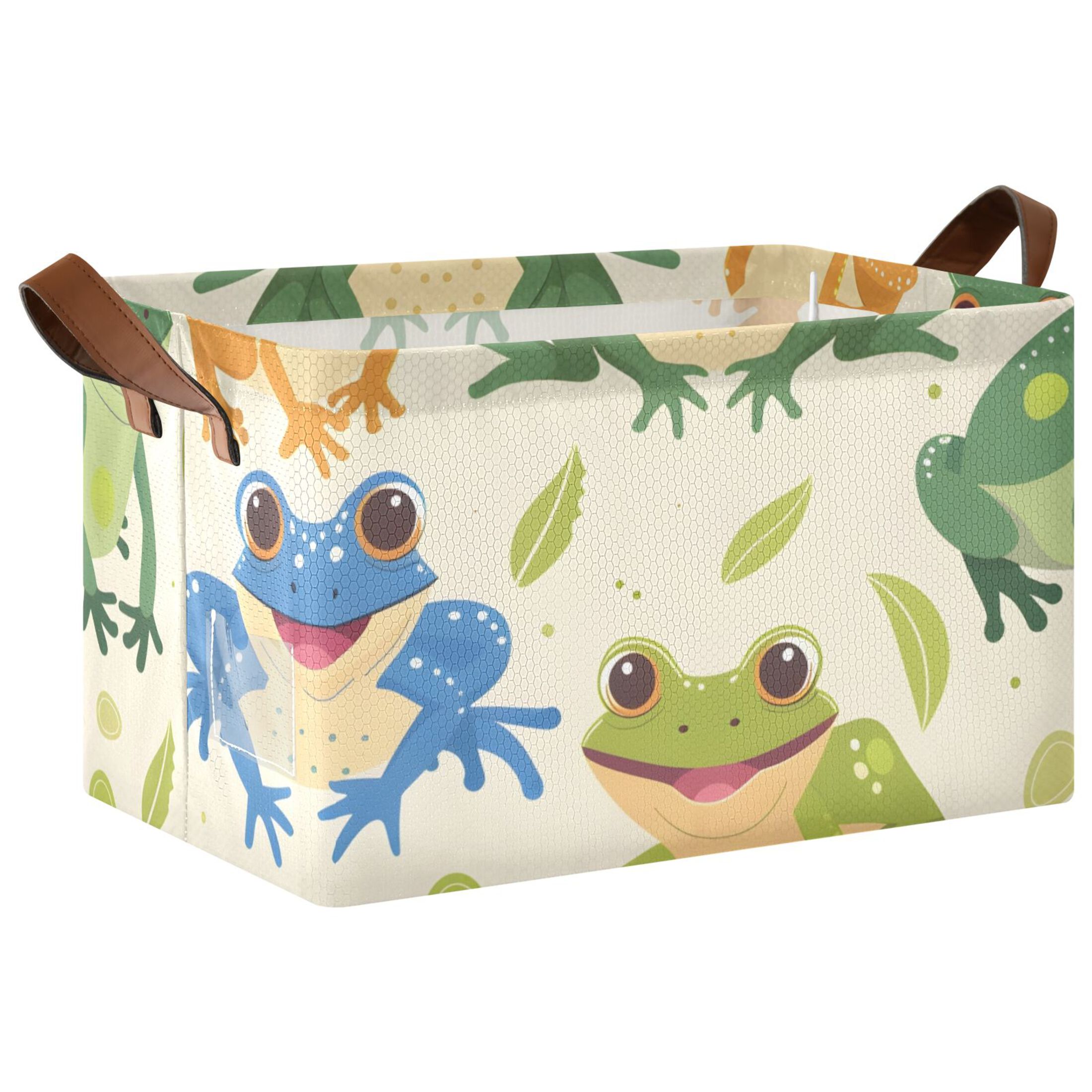 Ryvnso Cartoon Frogs Storage Bins Large Basket Foldable Cube Toys ...