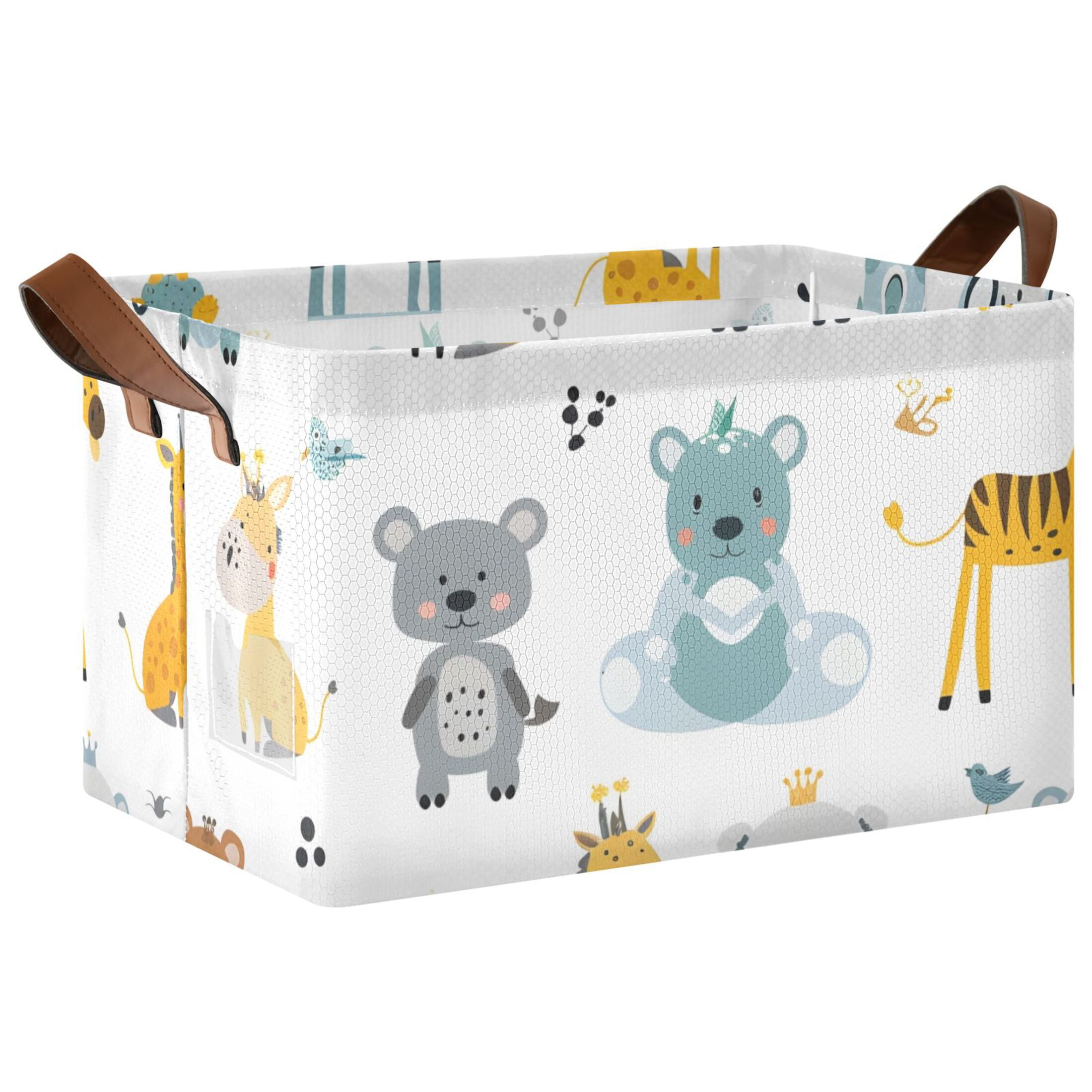 Ryvnso Cartoon Giraffe Bears Storage Bins Large Basket Foldable Cube ...