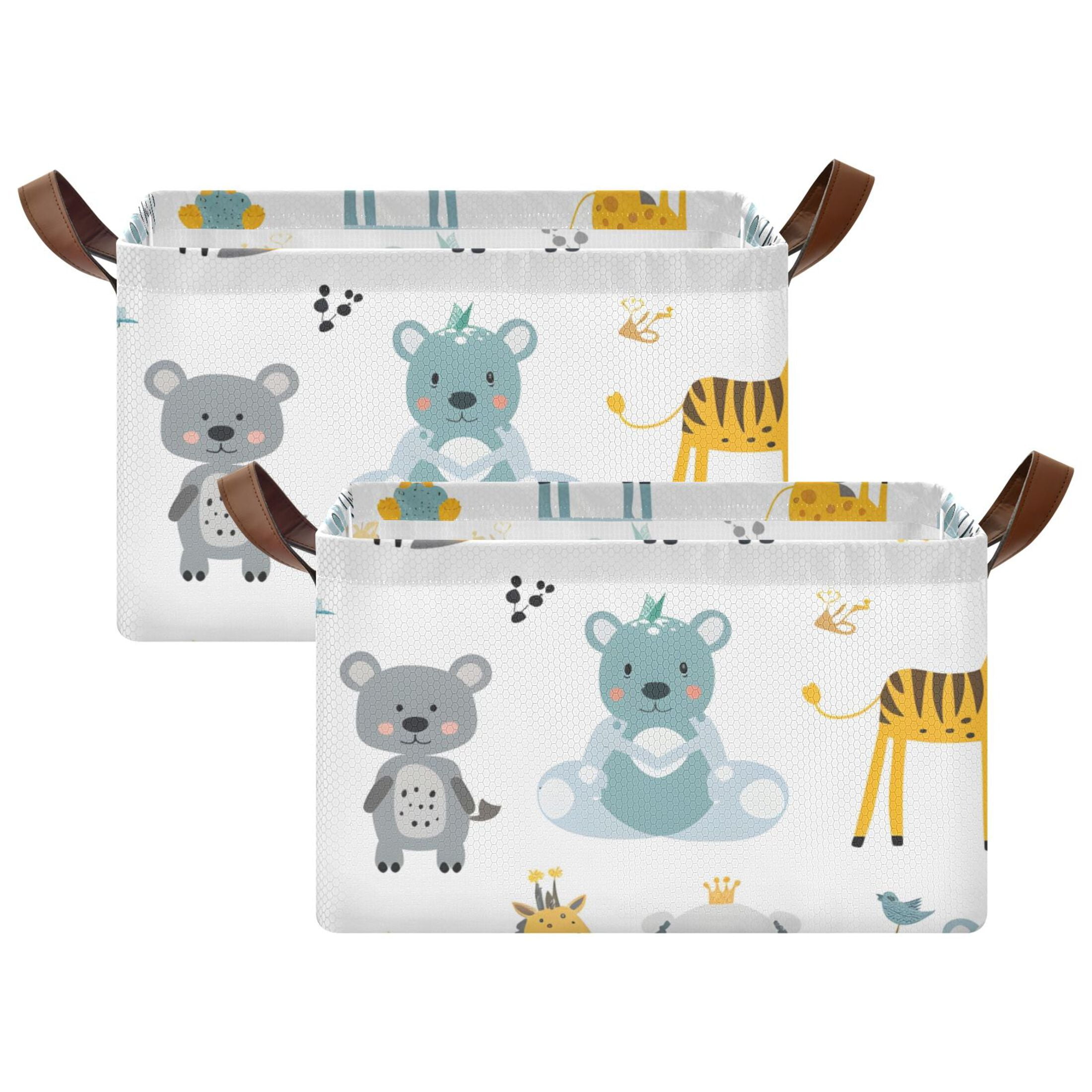 Ryvnso Cartoon Giraffe Bears Storage Bins Large Basket Foldable Cube ...