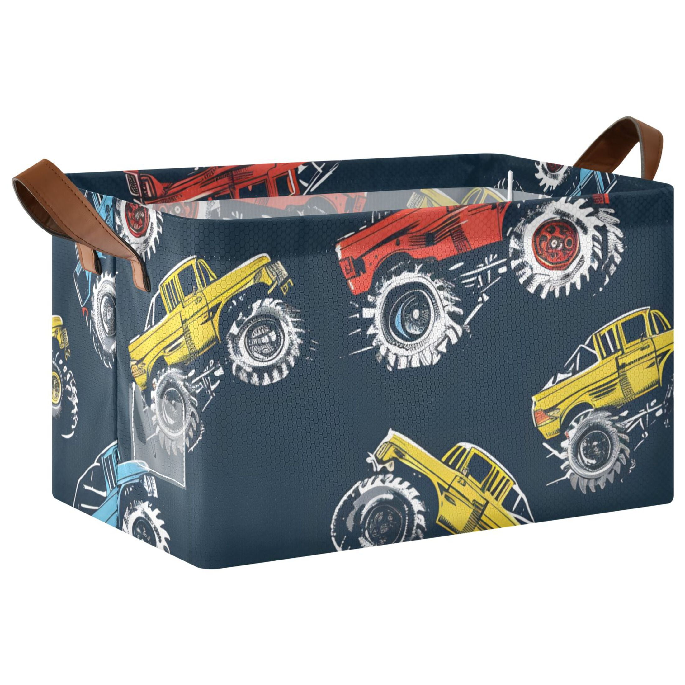Ryvnso Cartoon Monster Trucks Comic Storage Bins Large Basket Foldable ...
