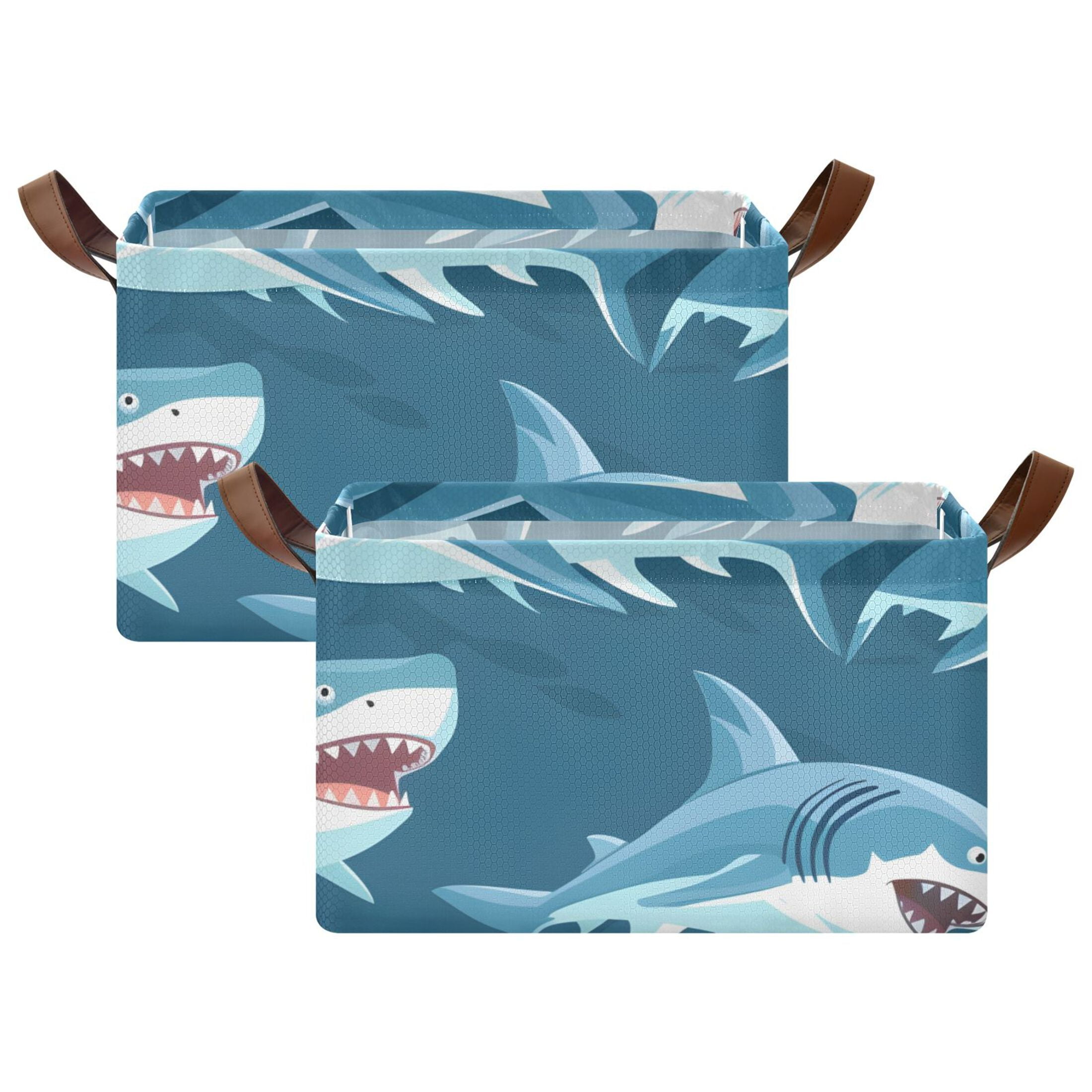 Ryvnso Cartoon Sharks Storage Bins Large Basket Foldable Cube Toys ...