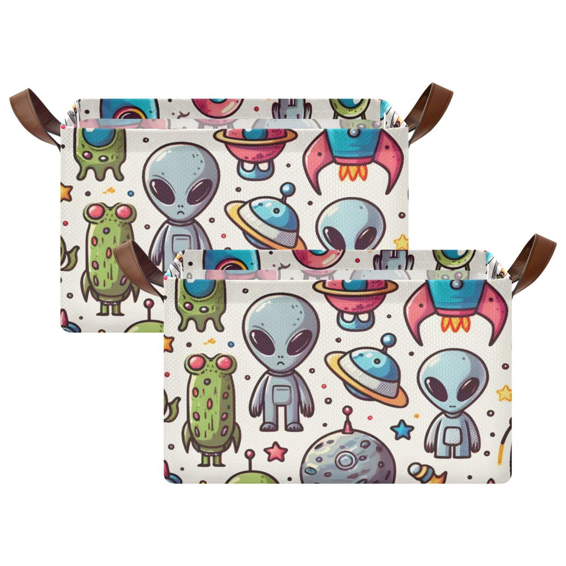 Ryvnso Cartoon Space Abstract Universe Storage Bins Large Basket ...