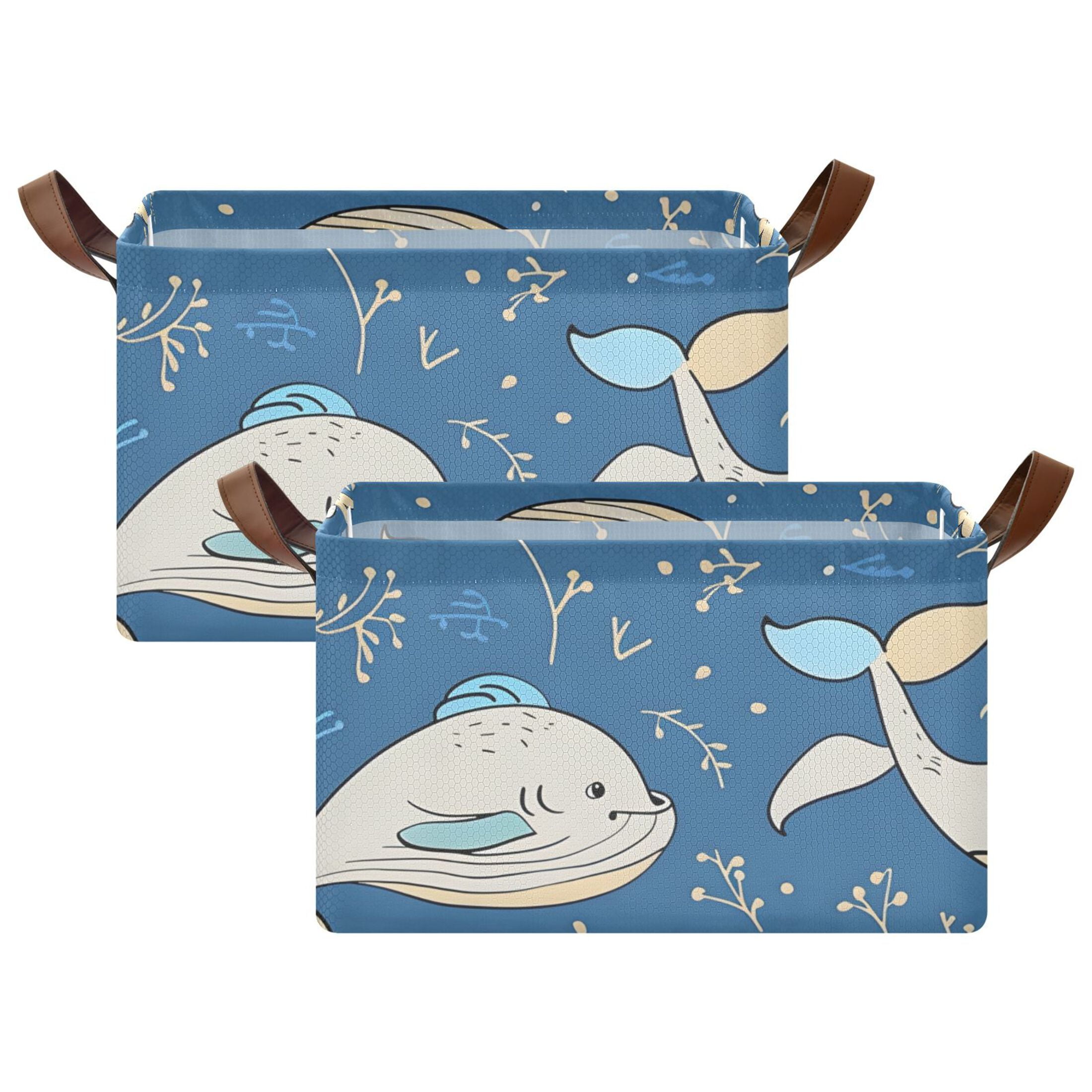 Ryvnso Cartoon Whale Storage Bins Large Basket Foldable Cube Toys ...