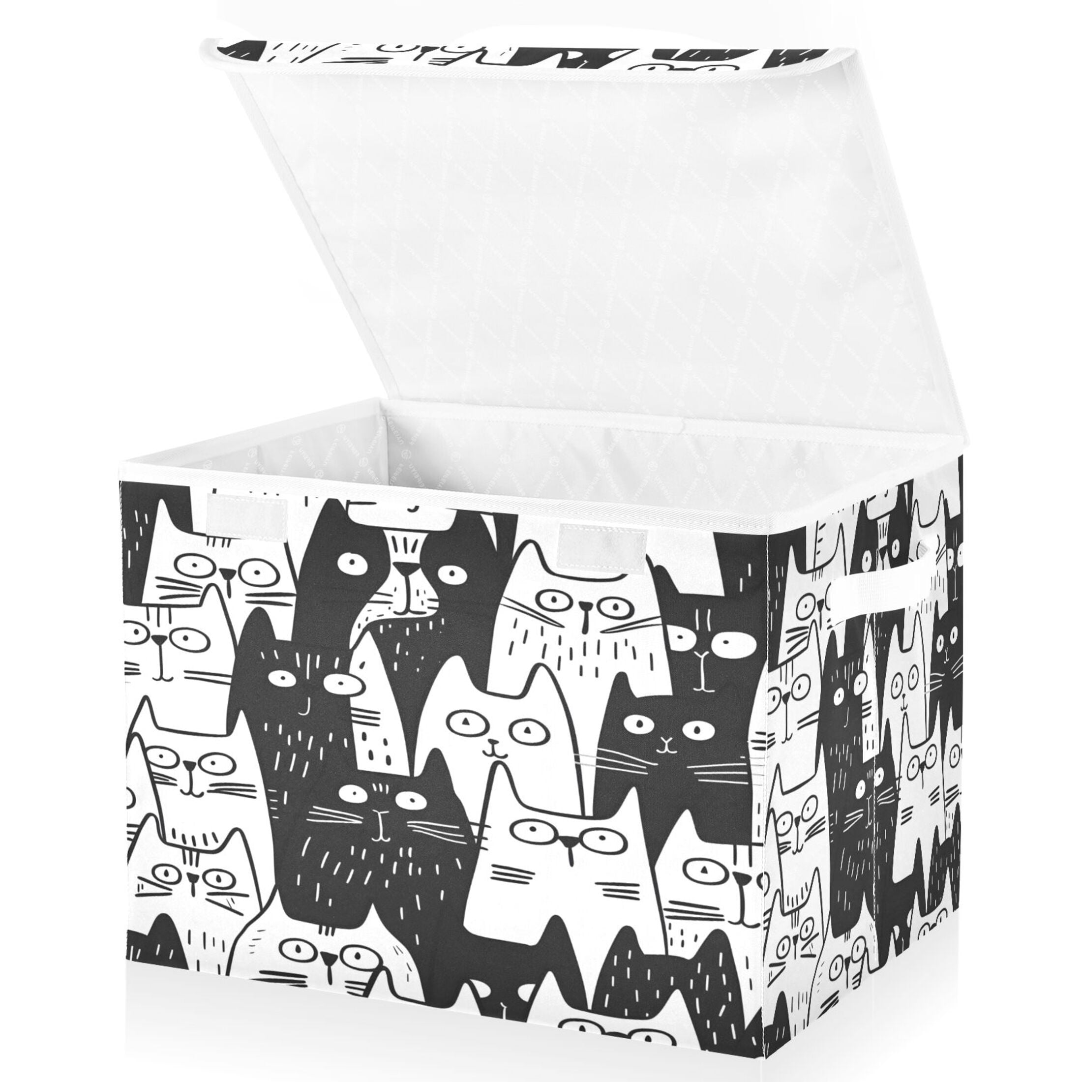 Ryvnso Cats Doodle Large Lidded Foldable Storage Baskets Cubes Boxes ...