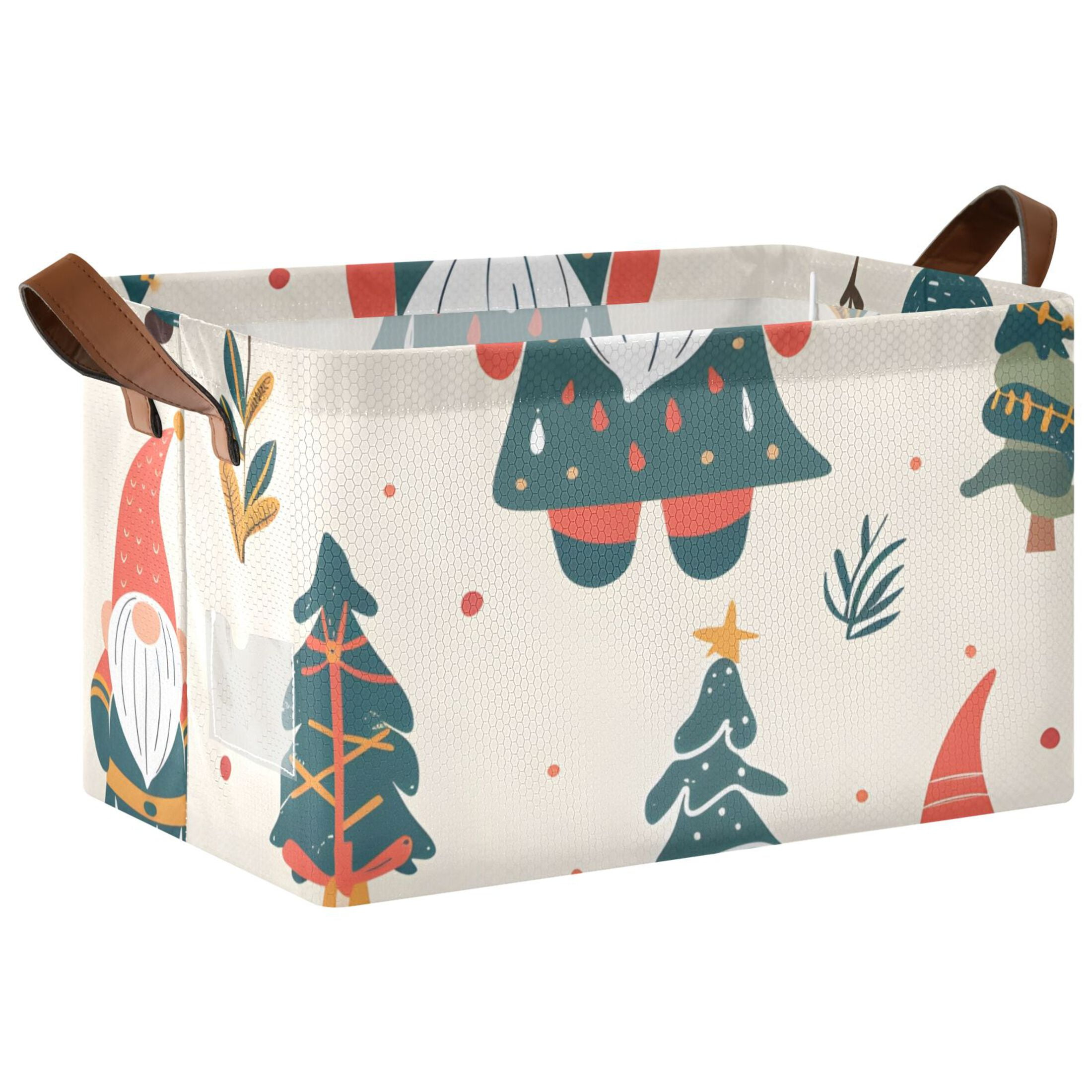 Ryvnso Christmas Gnome Trees Storage Bins Large Basket Foldable Cube ...