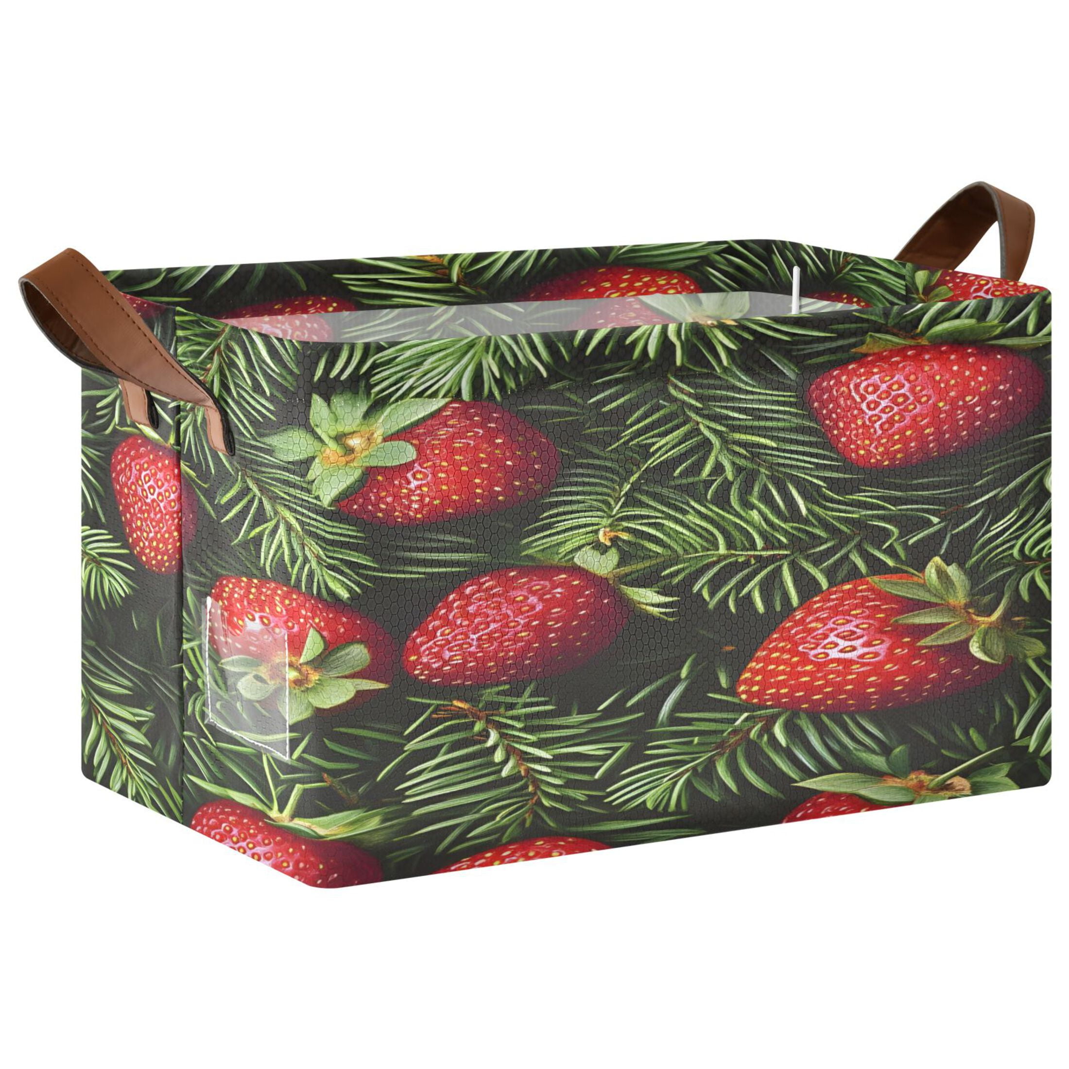 Ryvnso Christmas Strawberry Storage Bins Large Basket Foldable Cube ...
