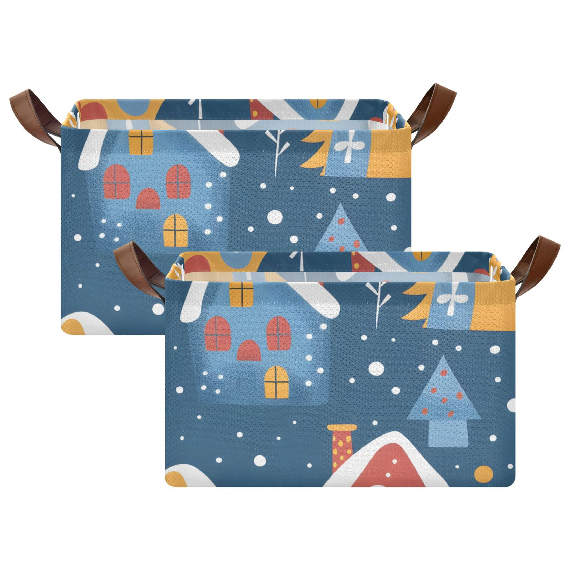 Ryvnso Christmas Tree and House Storage Bins Large Basket Foldable Cube ...