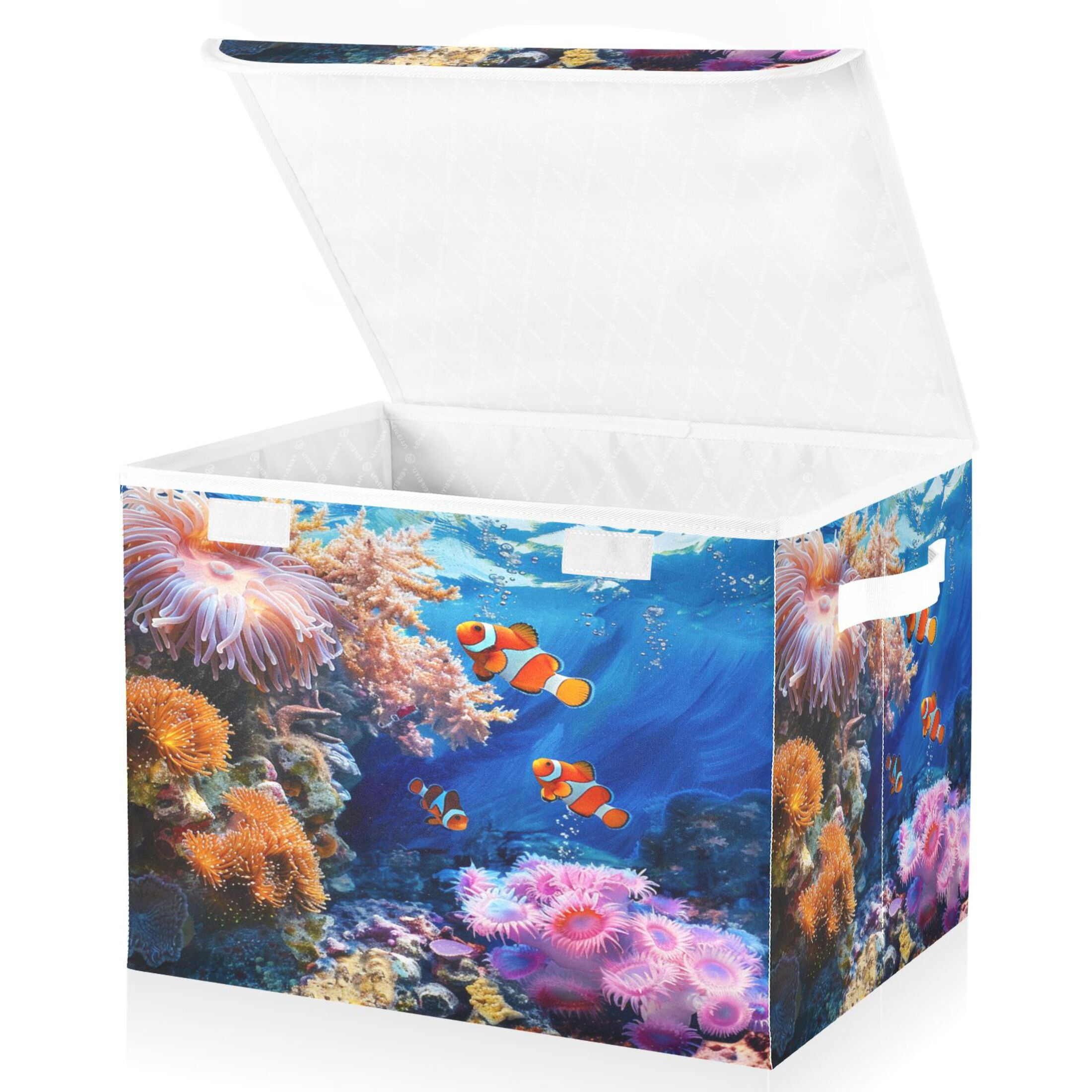 Ryvnso Clownfish and Corals in Ocean Large Lidded Foldable Storage ...