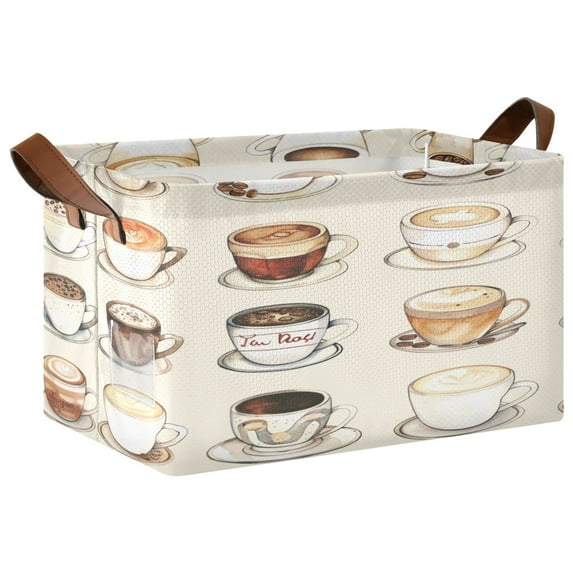 Ryvnso Coffee Lover Storage Bins Large Basket Foldable Cube Toys ...