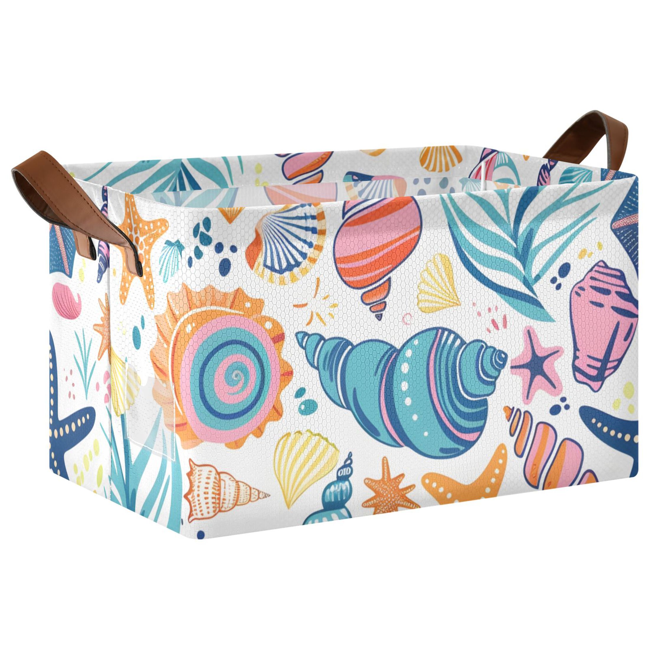 Ryvnso Conch Starfish Storage Bins Large Basket Foldable Cube Toys ...