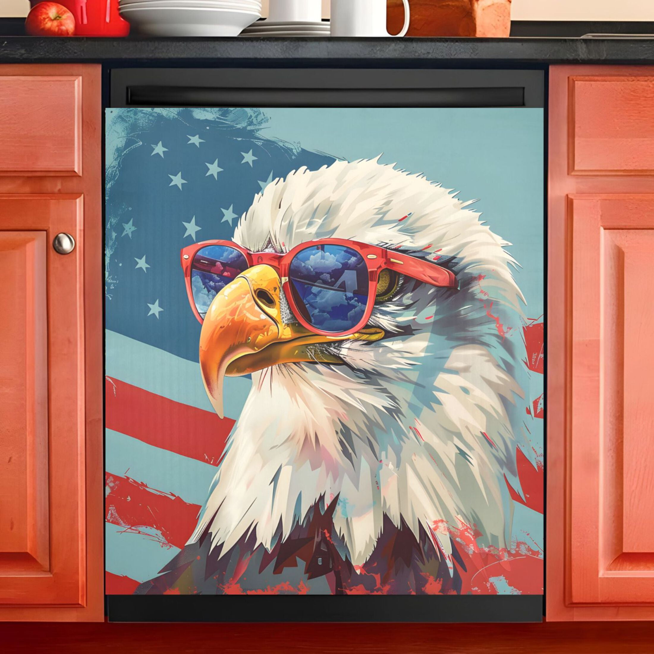 Ryvnso Cool Eagle Sunglasses Dishwasher Magnetic Refrigerator Magnet ...