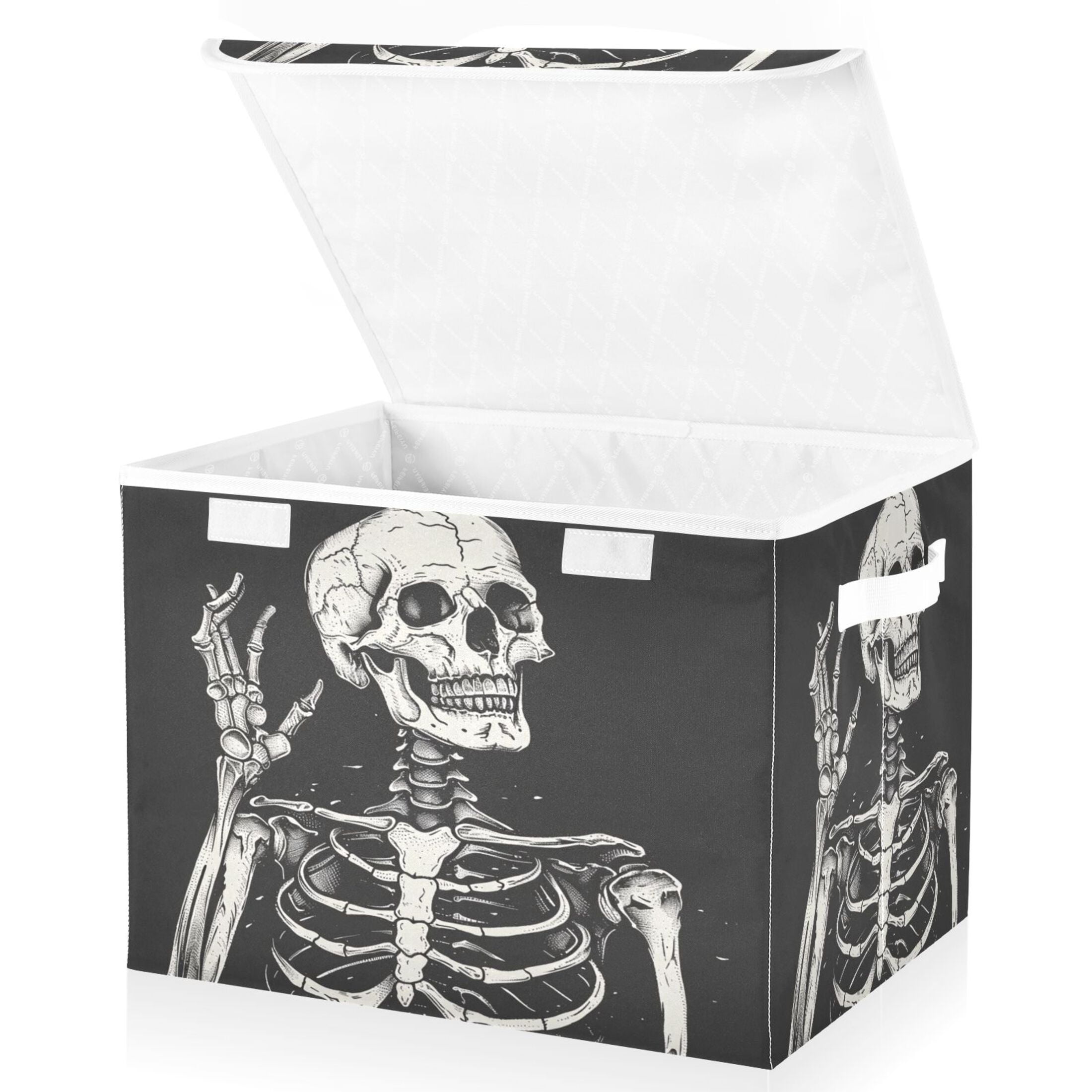 Ryvnso Cool Human Skeleton Large Lidded Foldable Storage Baskets Cubes ...