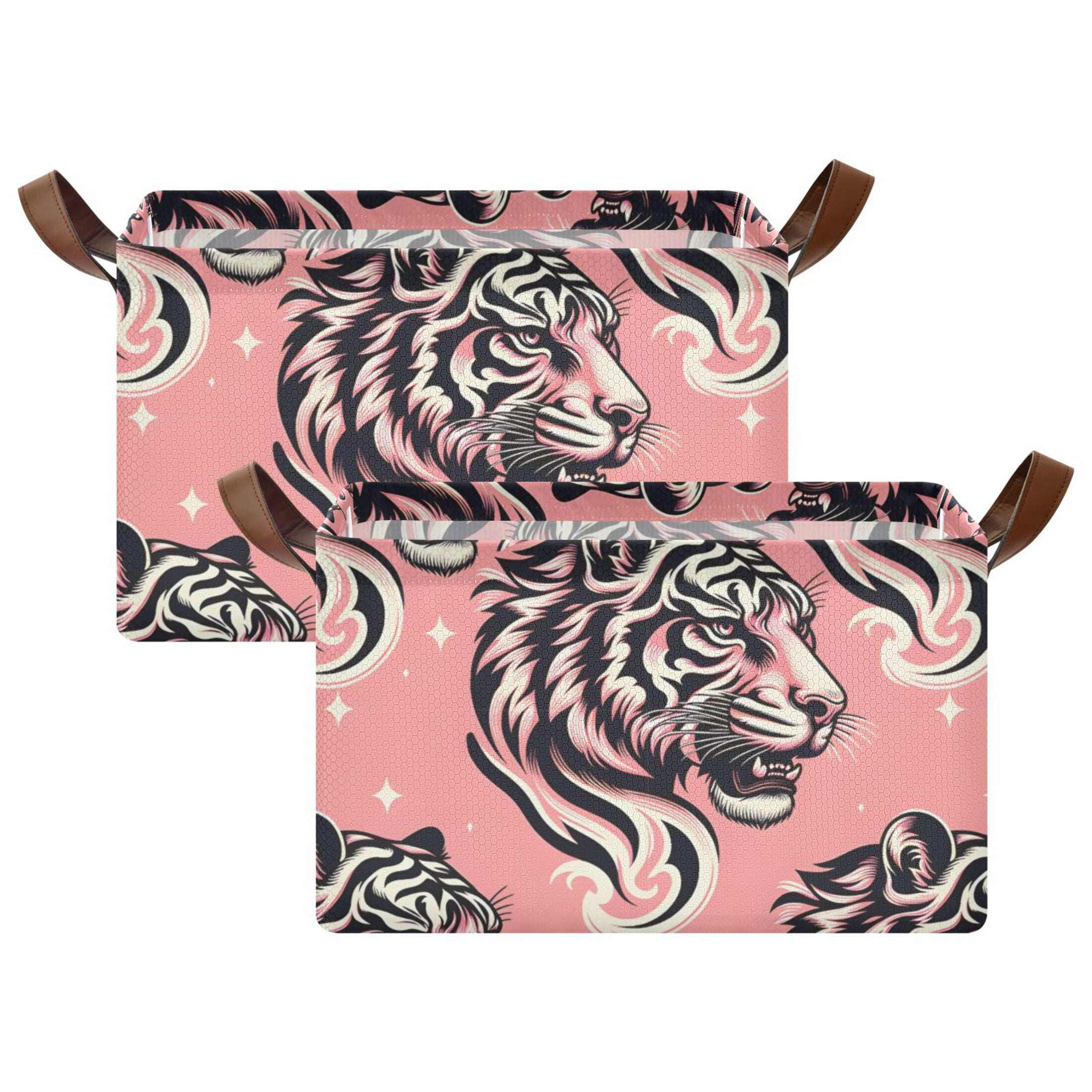 Ryvnso Cool Tiger Storage Bins Large Basket Foldable Cube Toys ...