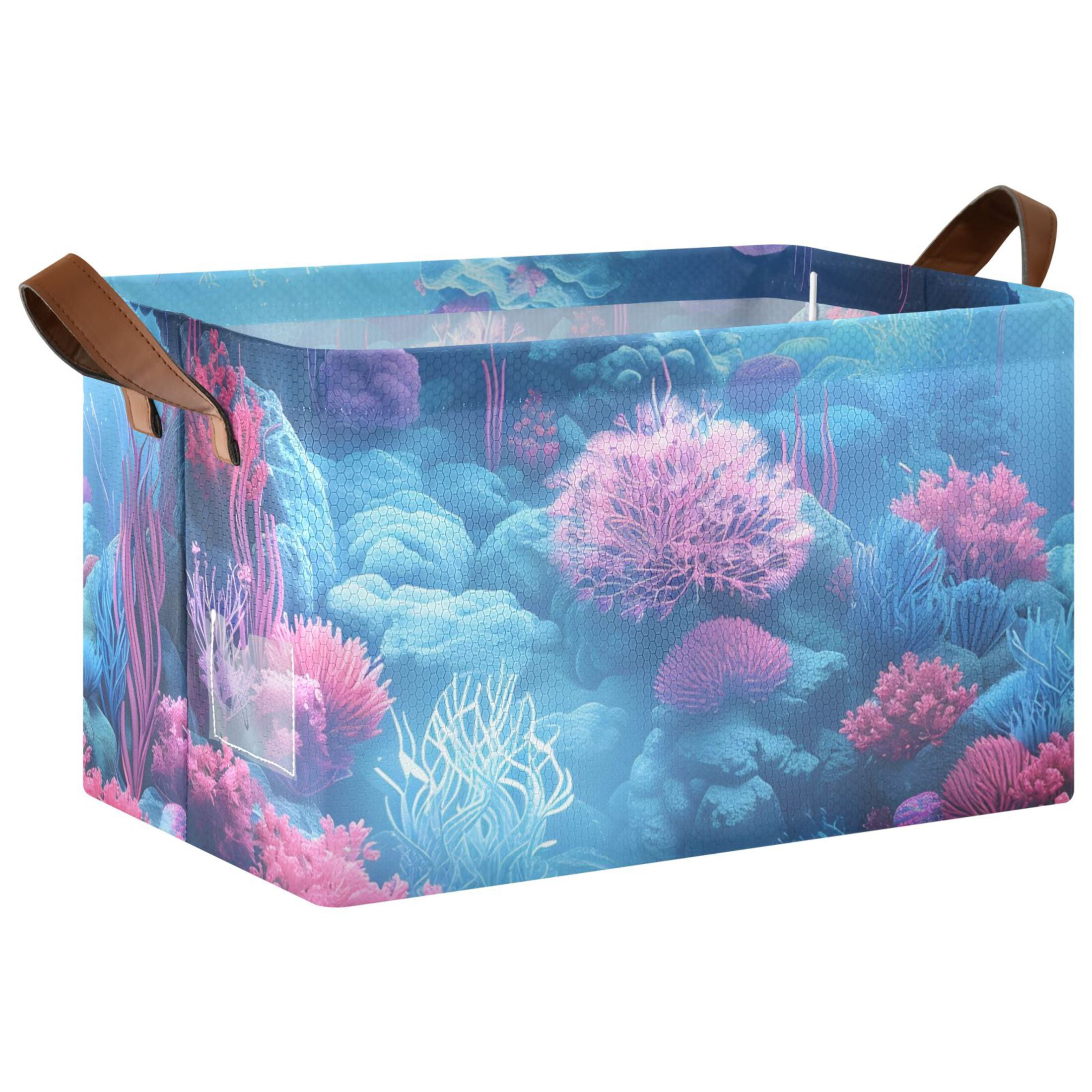Ryvnso Coral Sea View Storage Bins Large Basket Foldable Cube Toys ...
