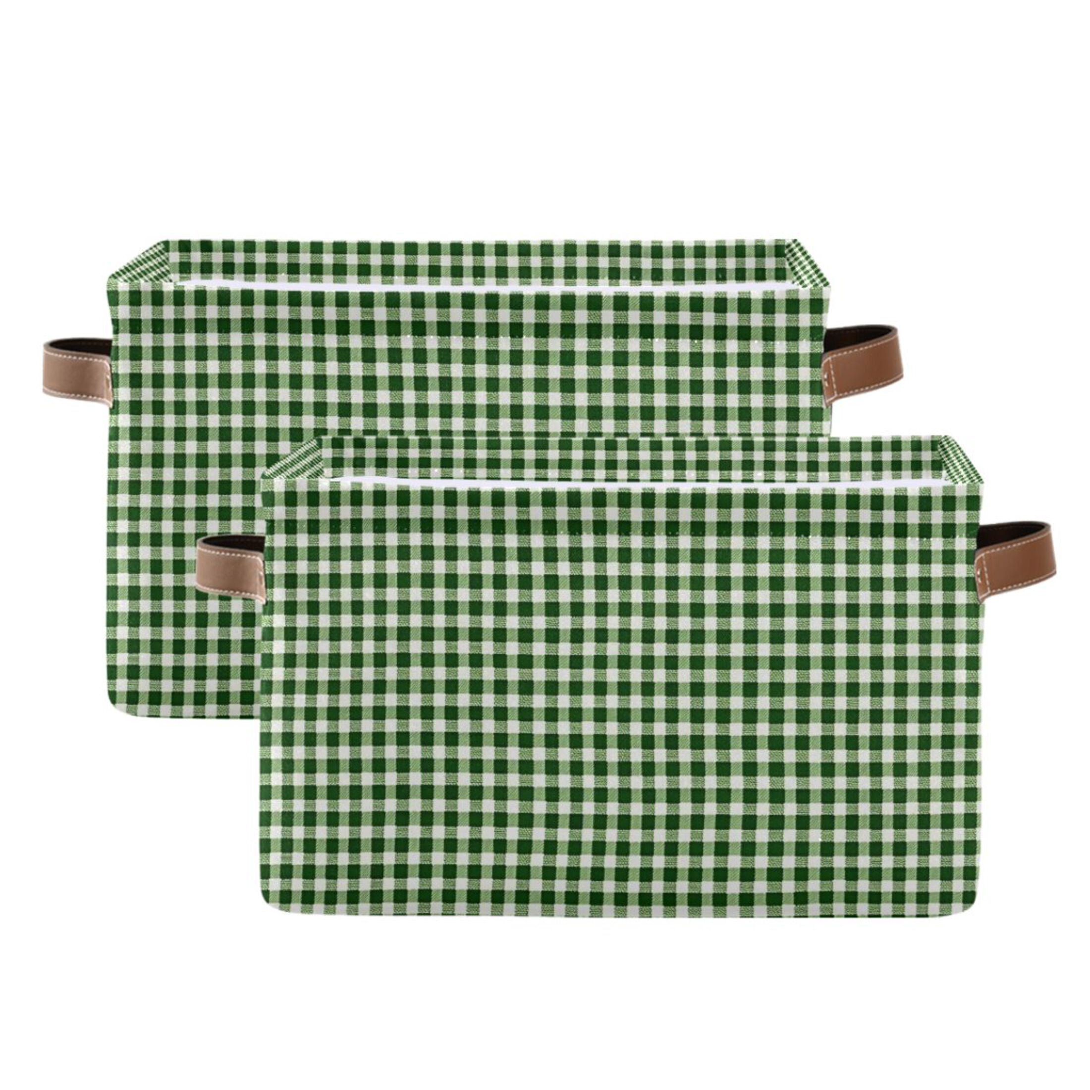 Ryvnso Creen Checkered Storage Basket Large Bin Foldable Boxes Toys ...