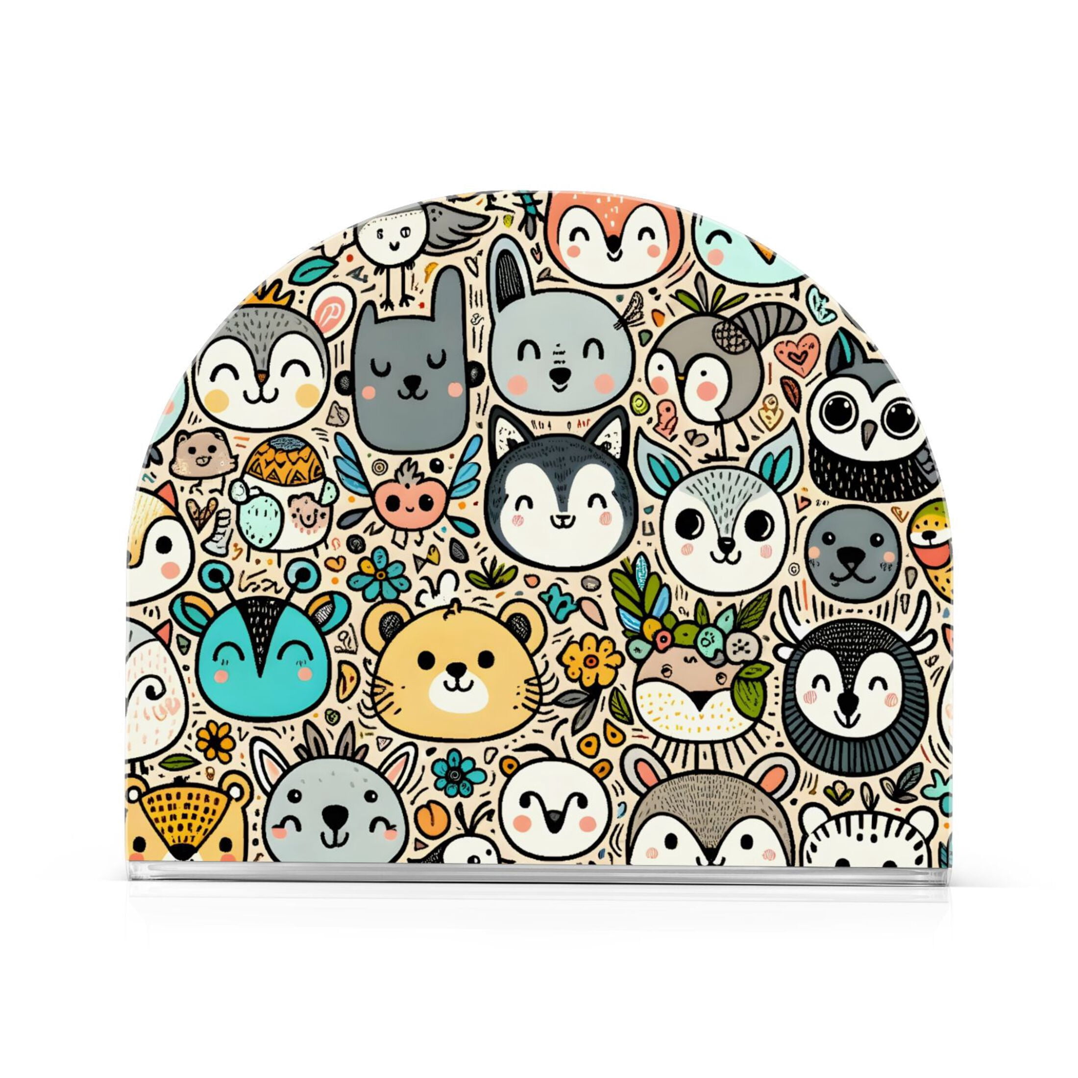 Ryvnso Cute Animal Faces Acrylic Napkin Holder Table Kitchen Paper ...