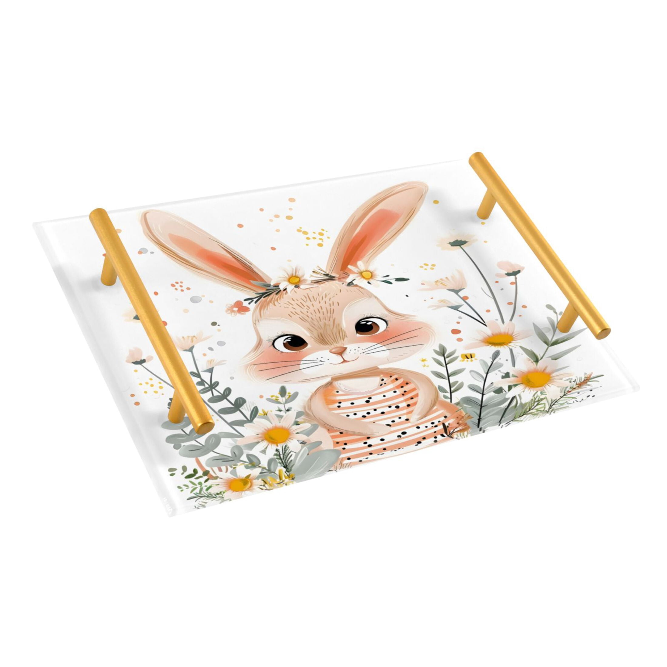 Ryvnso Cute Bunny Bathroom Tray Vanity Countertop Trays Acrylic ...