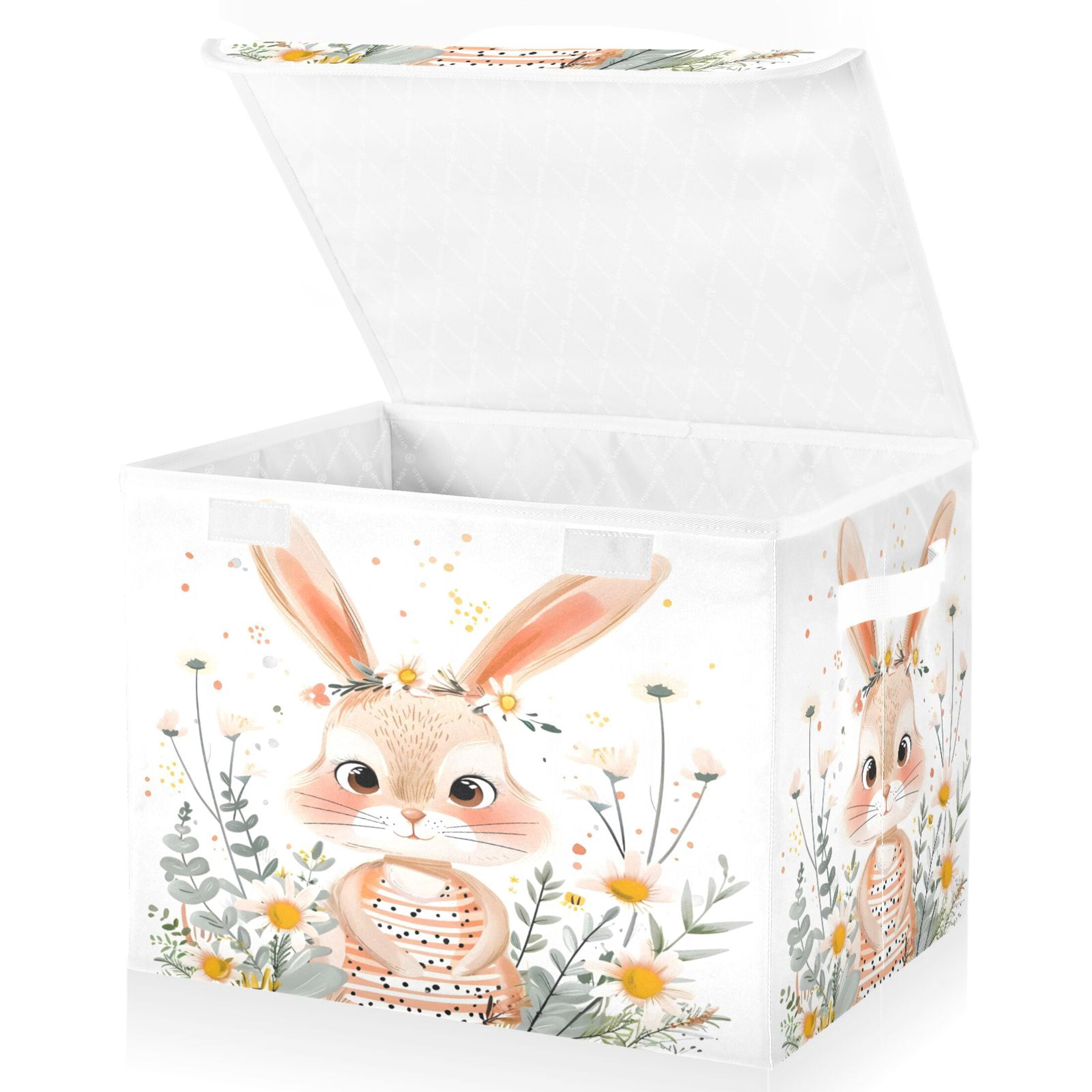 Ryvnso Cute Bunny Large Lidded Foldable Storage Baskets Cubes Boxes ...