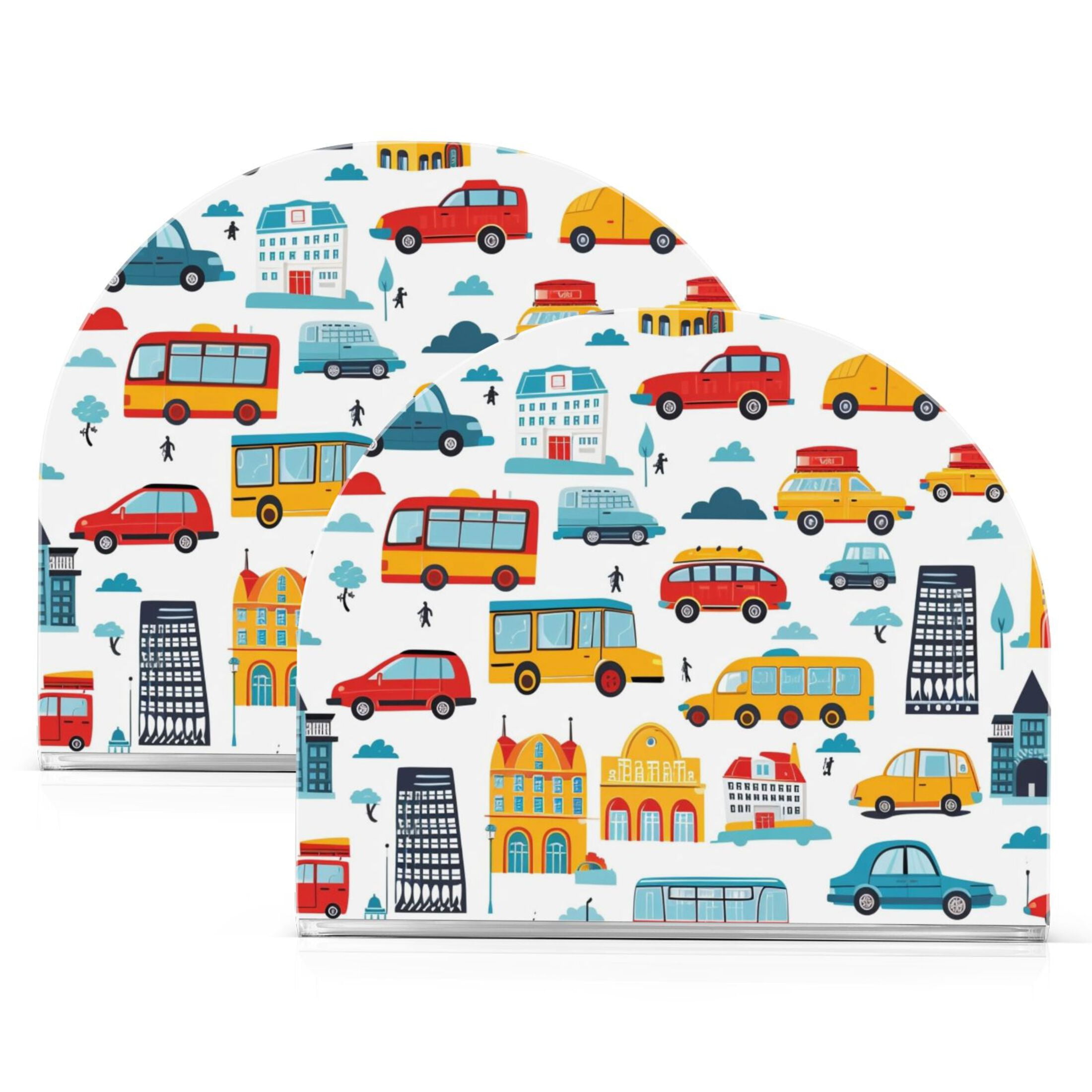 Ryvnso Cute Cartoon Buses Car Acrylic Napkin Holder Table Kitchen Paper ...