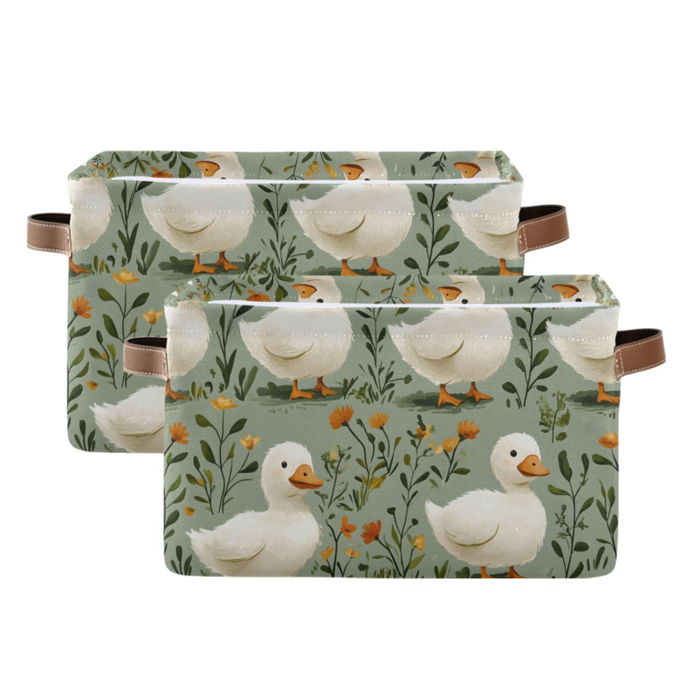 Ryvnso Cute Cartoon Duck Storage Basket Large Bin Foldable Boxes Toys ...
