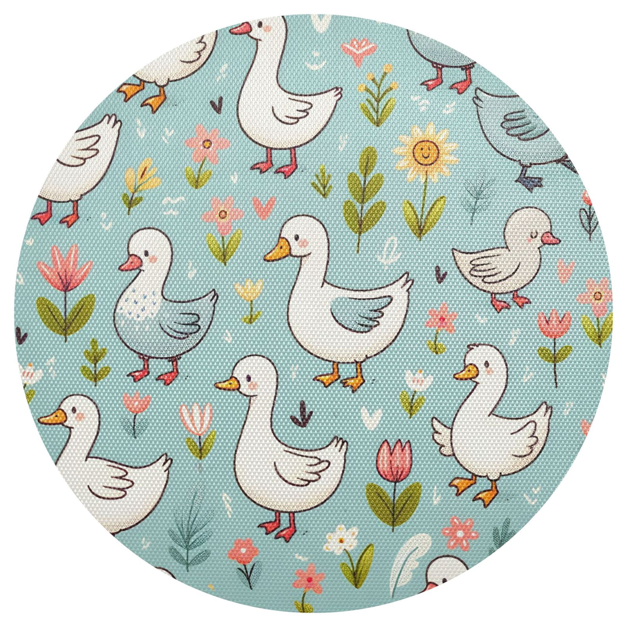 Ryvnso Cute Cartoon Goose Round Plate Mats Dining Table Placemat 1 ...