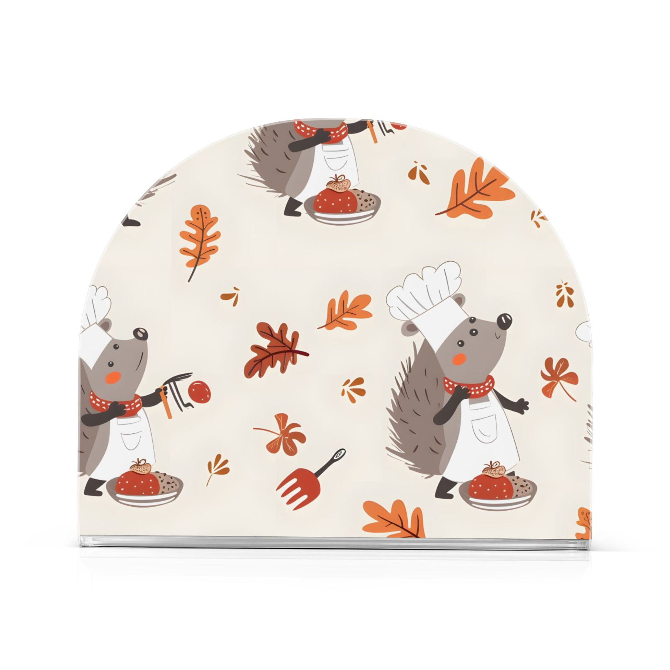 Ryvnso Cute Chef Hedgehogs Acrylic Napkin Holder Table Kitchen Paper ...