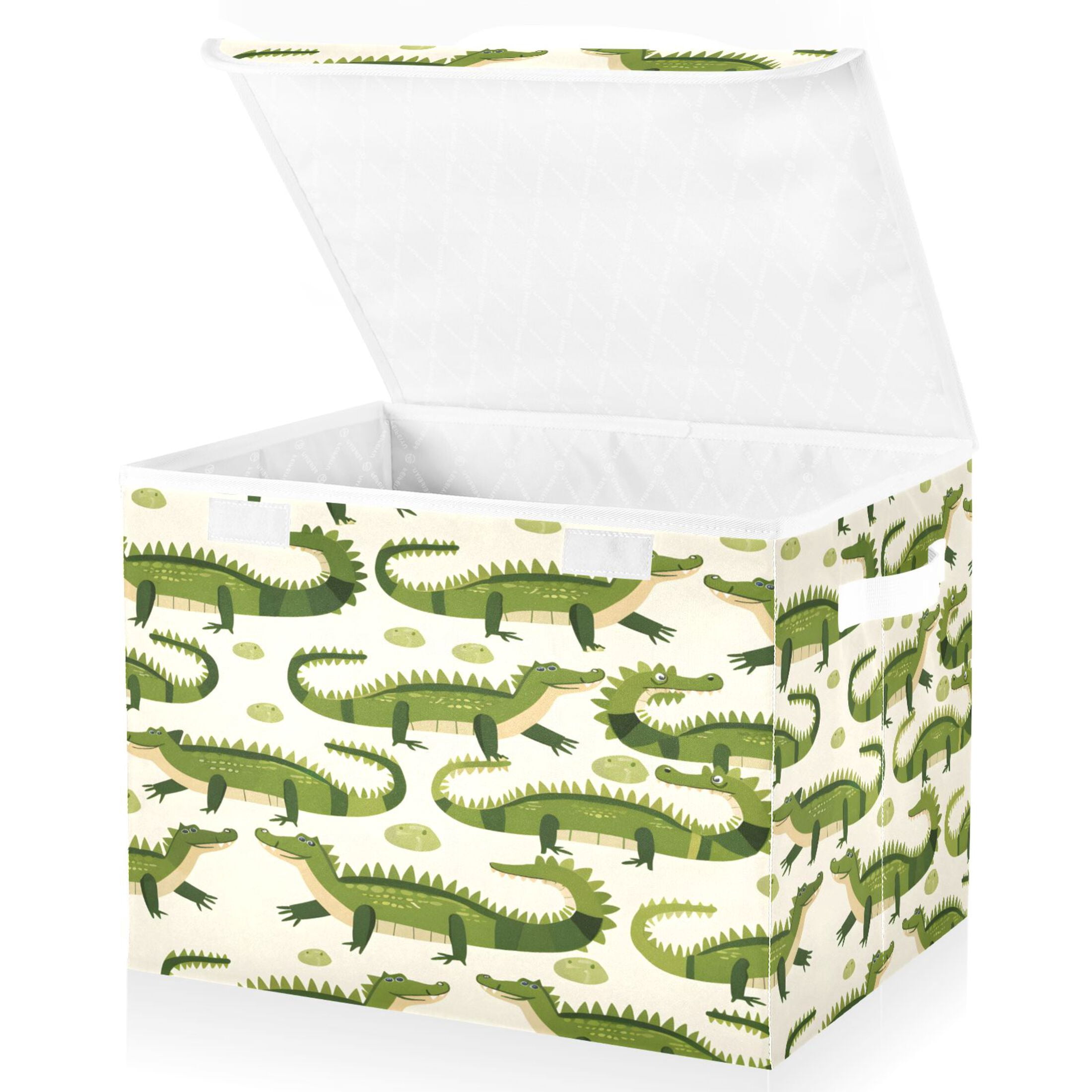 Ryvnso Cute Crocodile Large Lidded Foldable Storage Baskets Cubes Boxes ...