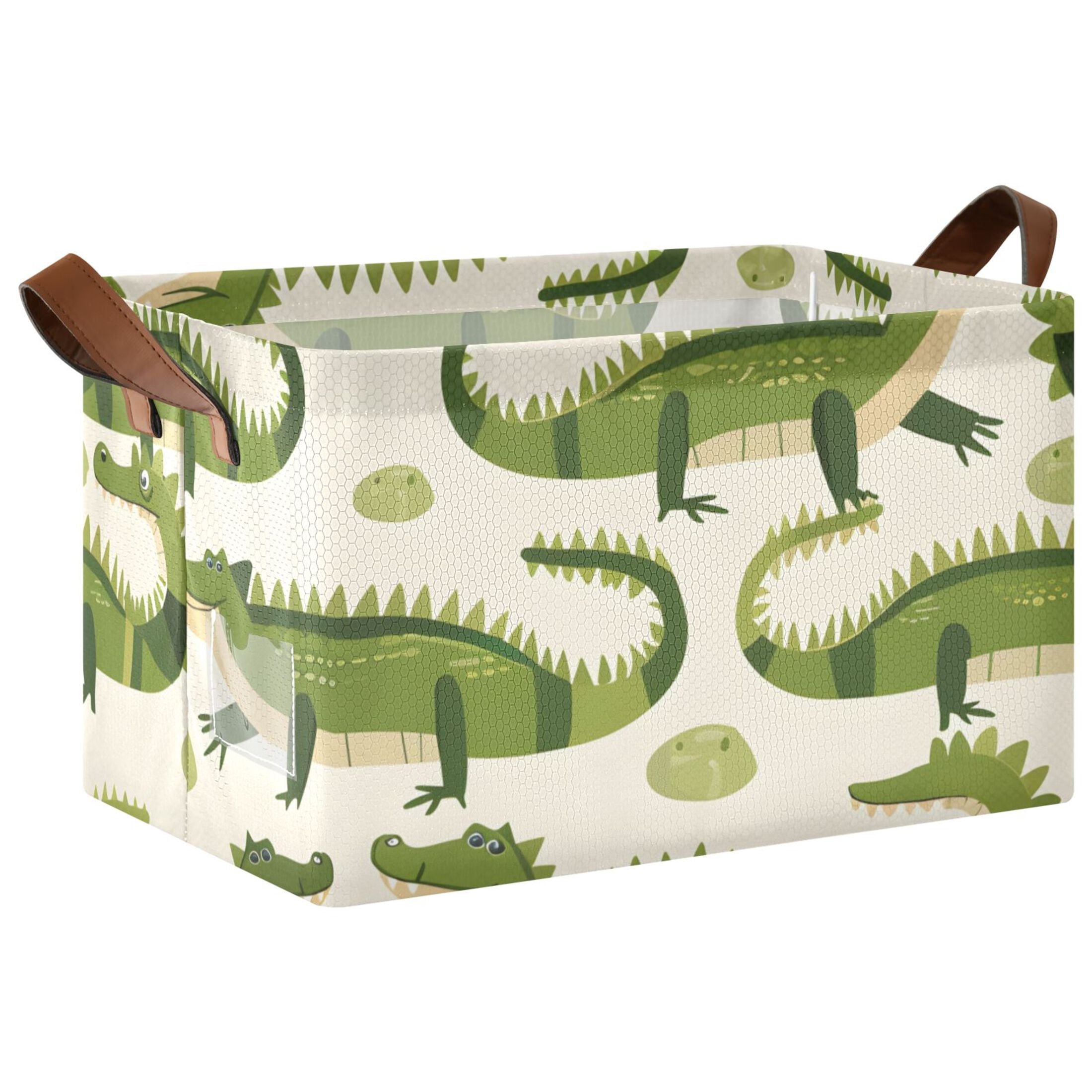 Ryvnso Cute Crocodile Storage Bins Large Basket Foldable Cube Toys ...