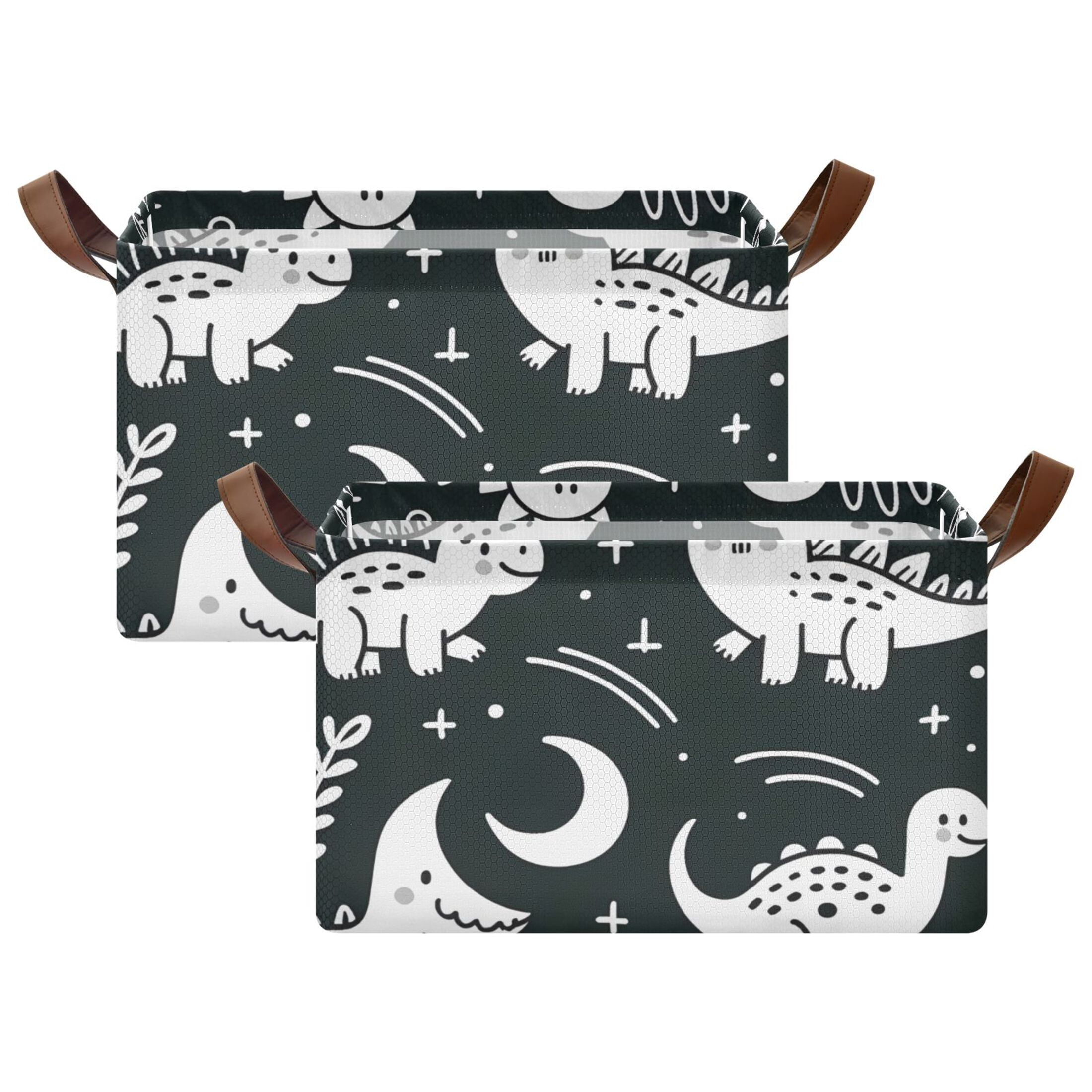 Ryvnso Cute Dinosaur with Moon Storage Bins Large Basket Foldable Cube ...
