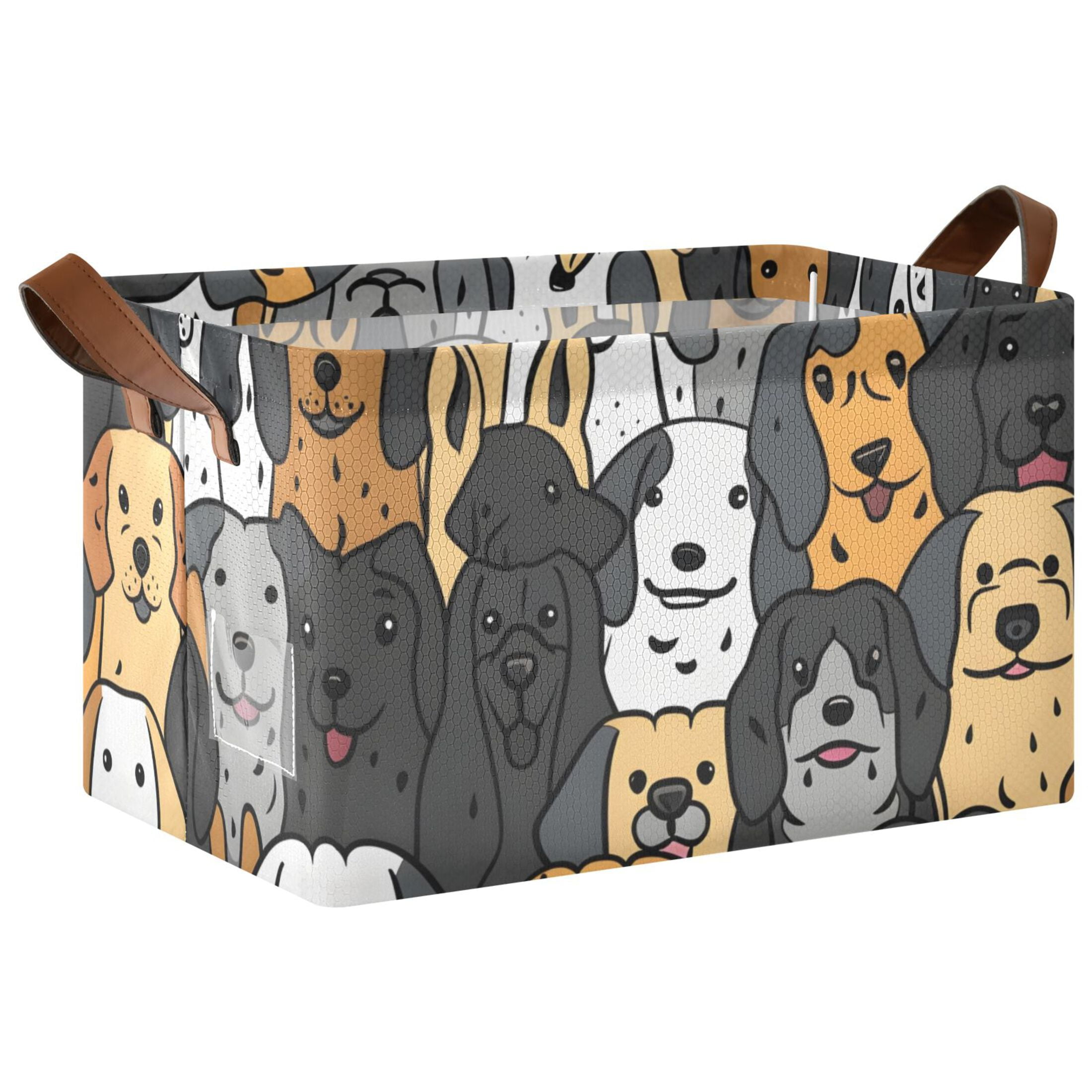 Ryvnso Cute Doodle Dog Storage Bins Large Basket Foldable Cube Toys ...