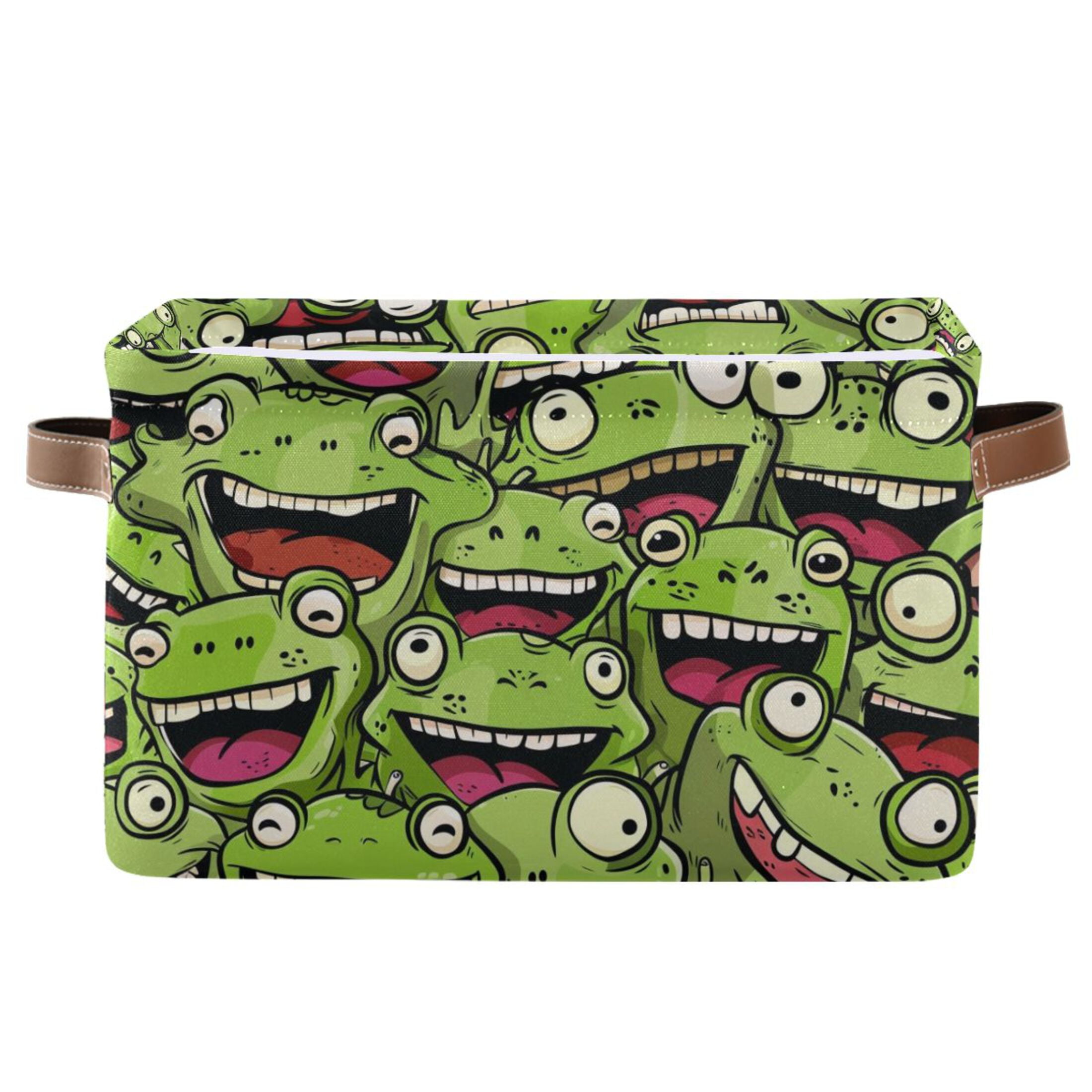 Ryvnso Cute Doodle Frog Storage Basket Large Bin Foldable Boxes Toys ...