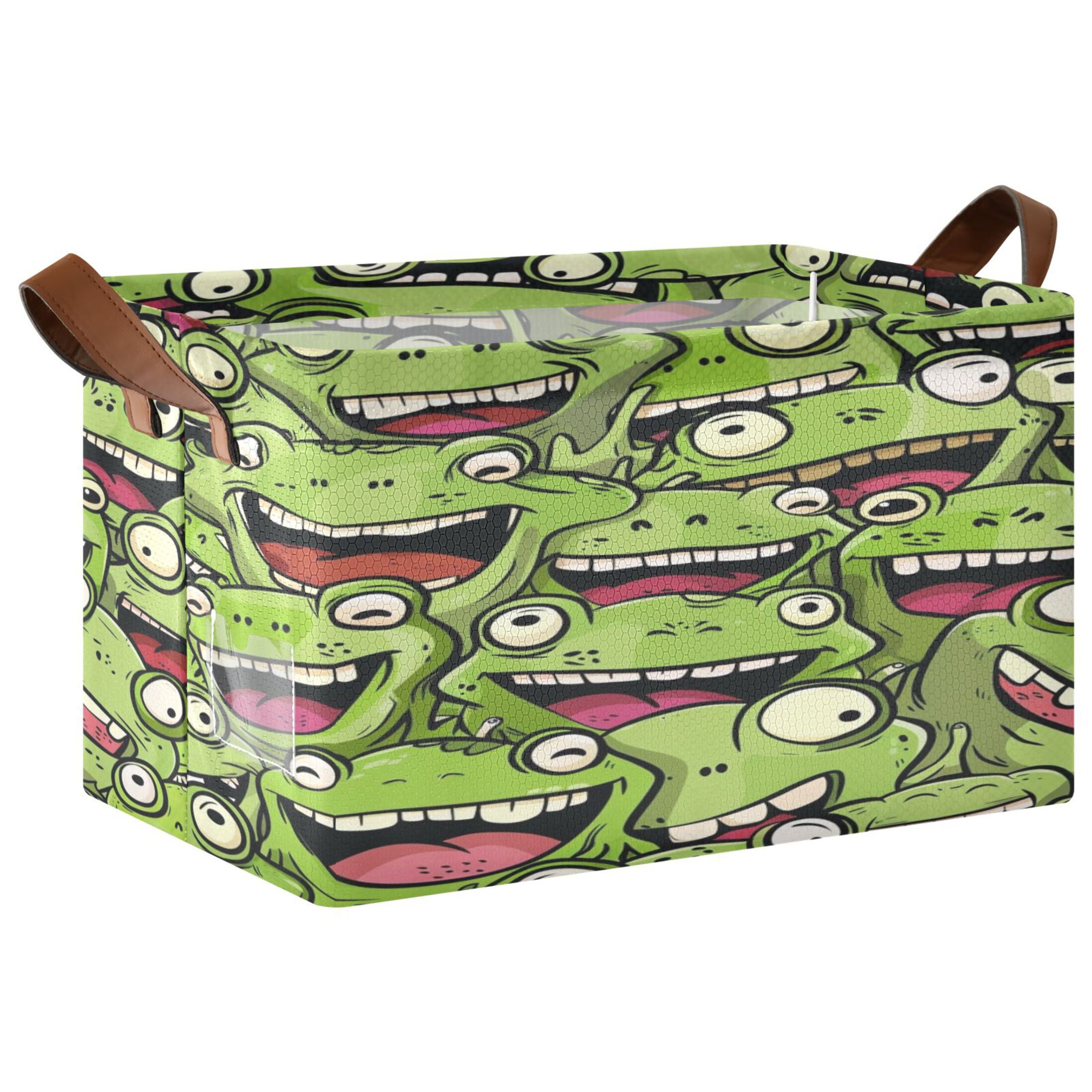 Ryvnso Cute Doodle Frog Storage Bins Large Basket Foldable Cube Toys ...