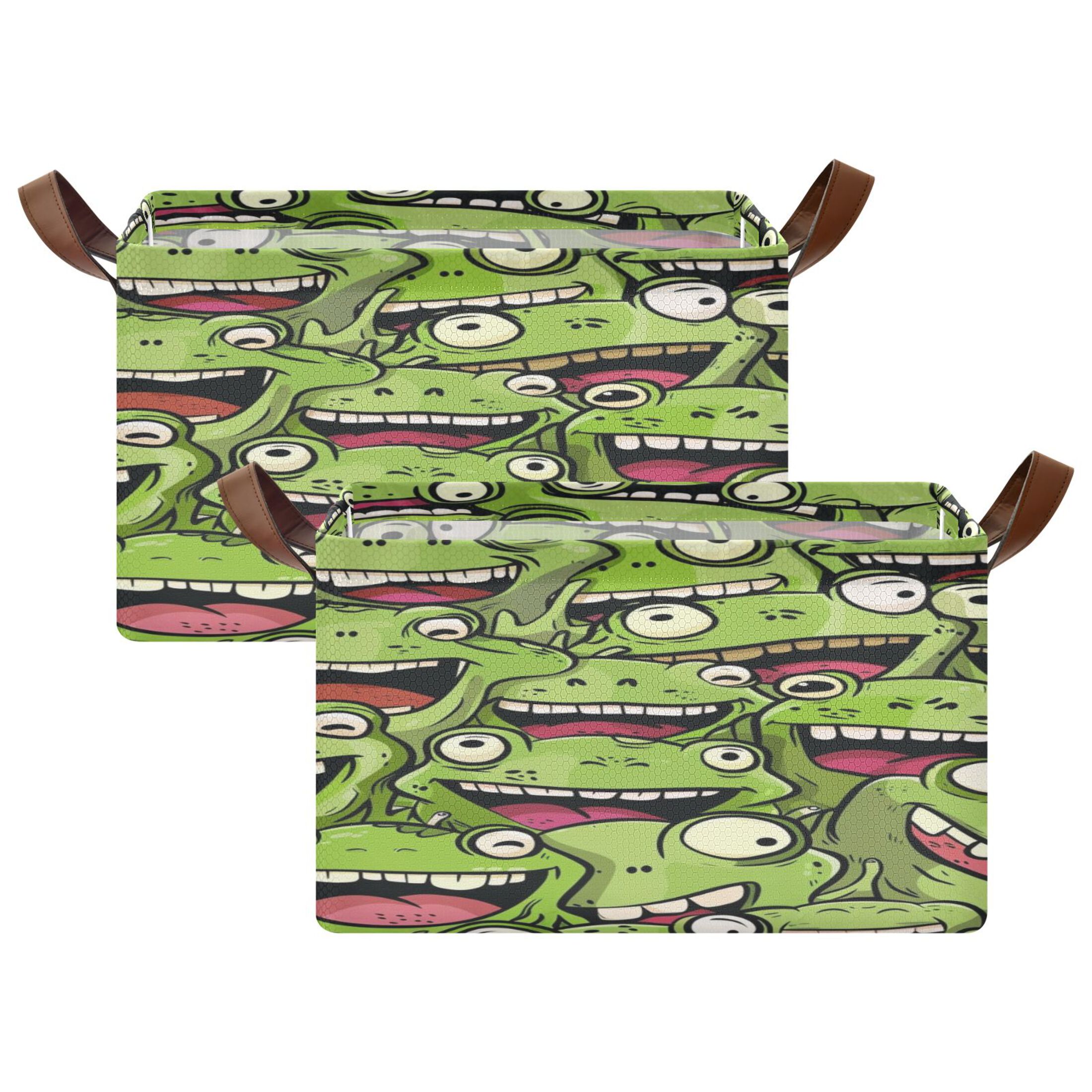 Ryvnso Cute Doodle Frog Storage Bins Large Basket Foldable Cube Toys ...