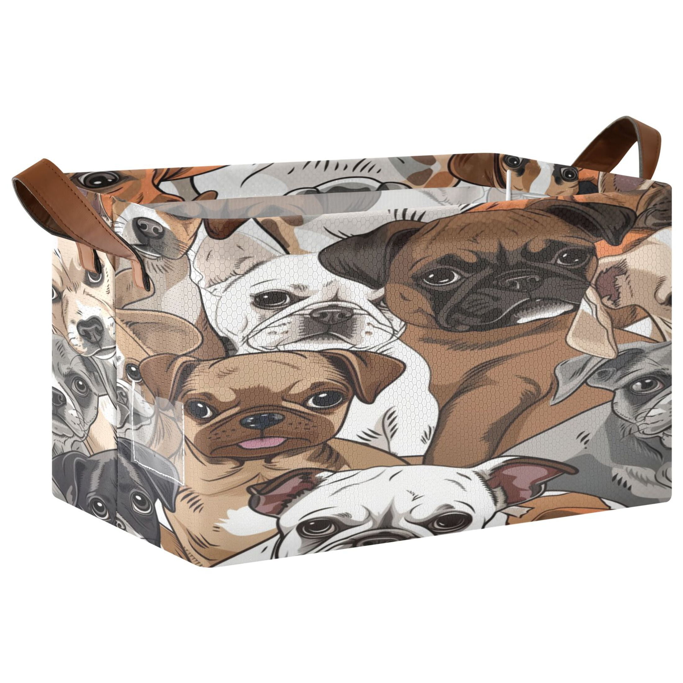 Ryvnso Cute Doodle Pug Dogs Storage Bins Large Basket Foldable Cube ...
