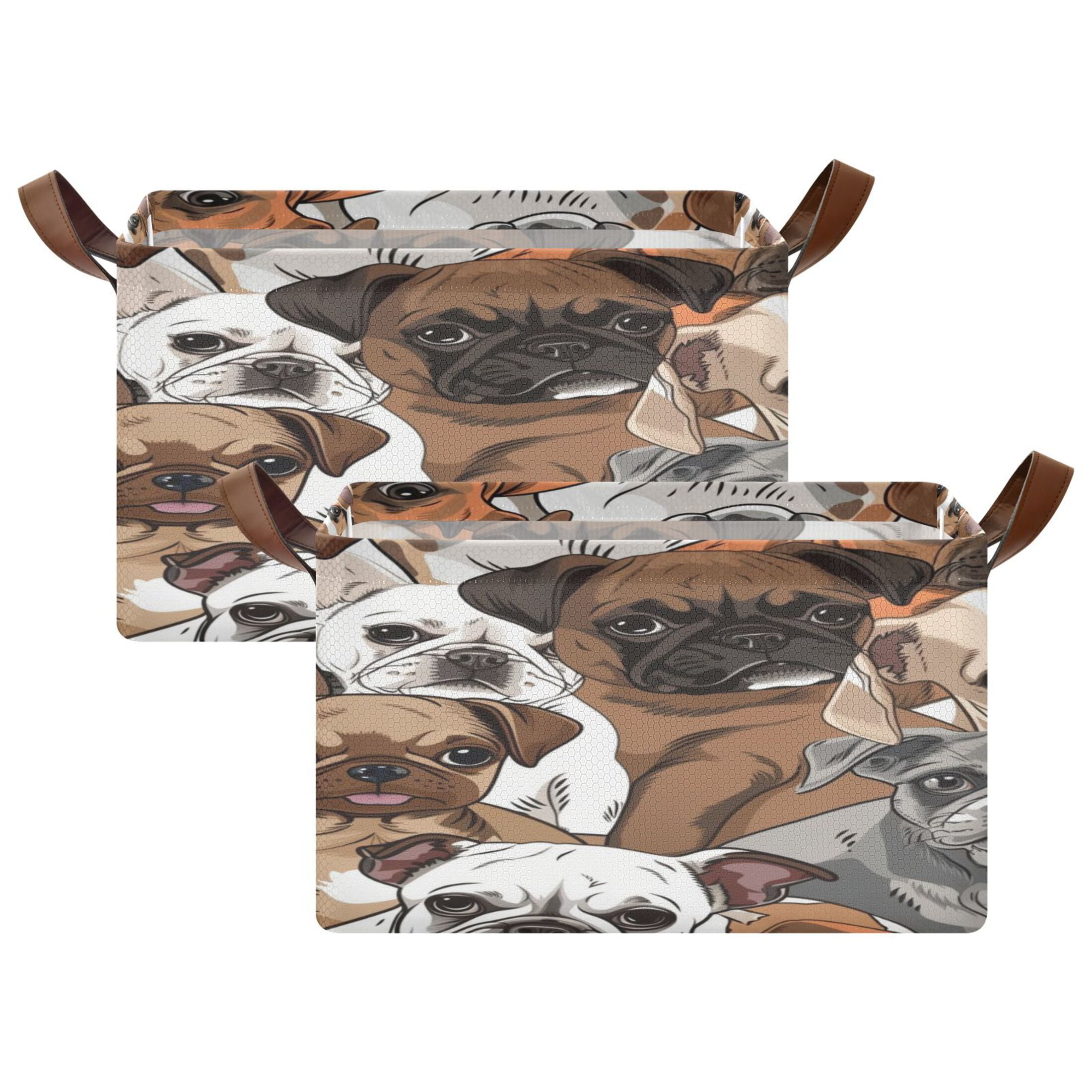 Ryvnso Cute Doodle Pug Dogs Storage Bins Large Basket Foldable Cube ...