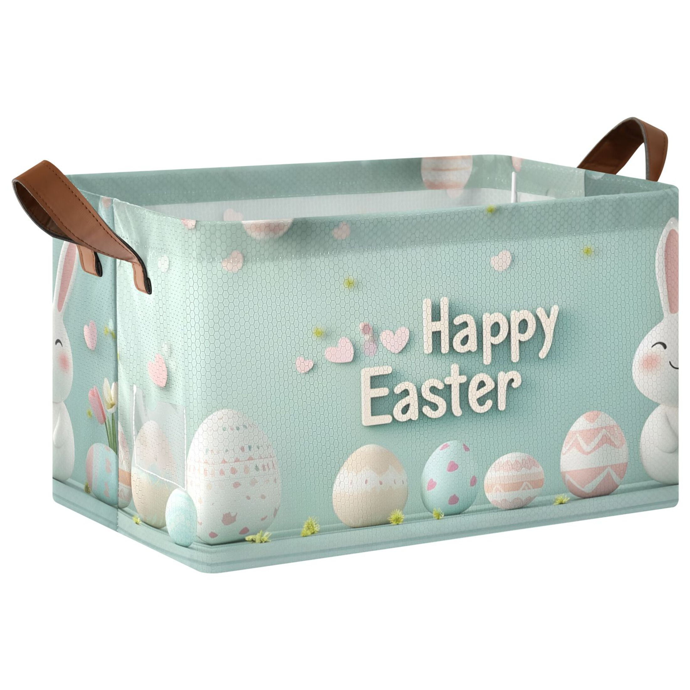 Ryvnso Cute Easter Bunny and Eggs Storage Bins Large Basket Foldable ...