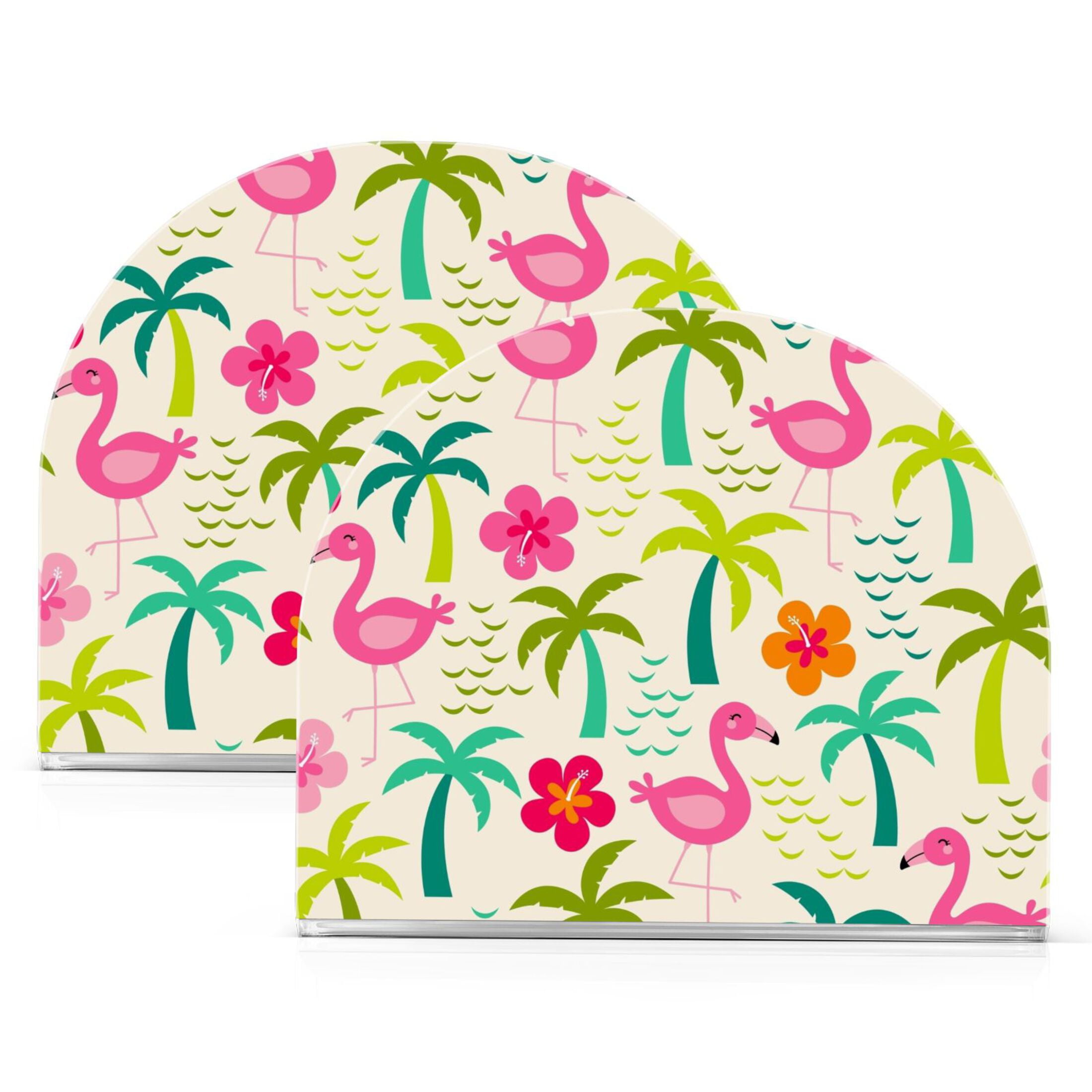 Ryvnso Cute Flamingo Palm Tree Acrylic Napkin Holder Table Kitchen ...