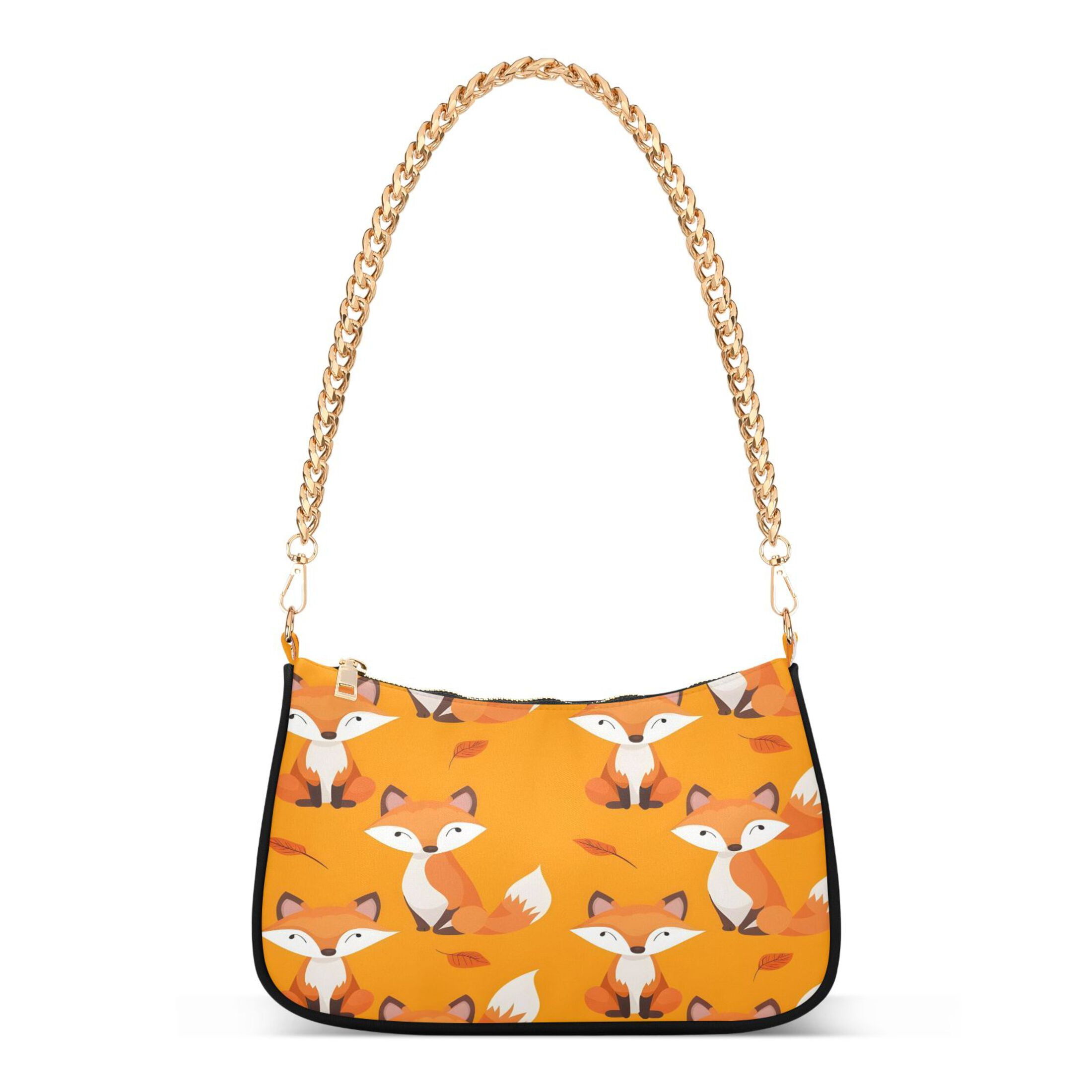 Ryvnso Cute Fox Womens Chain Shoulder Bag Tote Handbags Clutch Hobo ...
