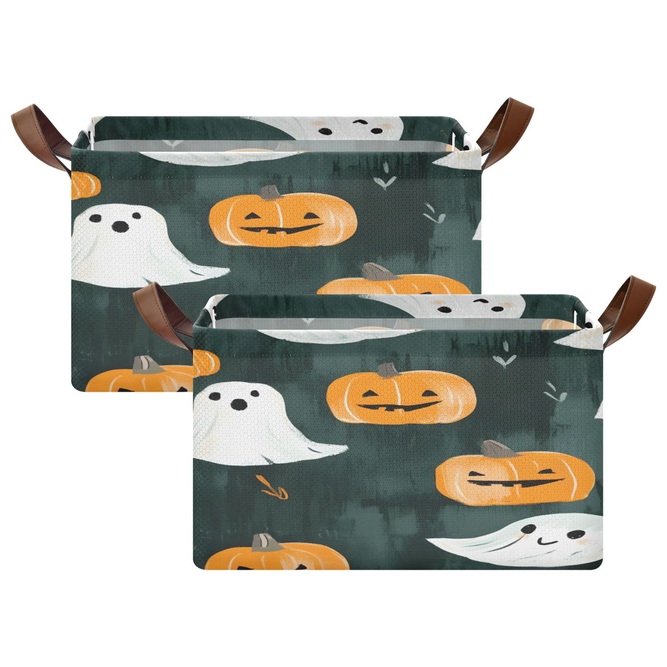 Ryvnso Cute Ghost Pumpkin Storage Bins Large Basket Foldable Cube Toys ...