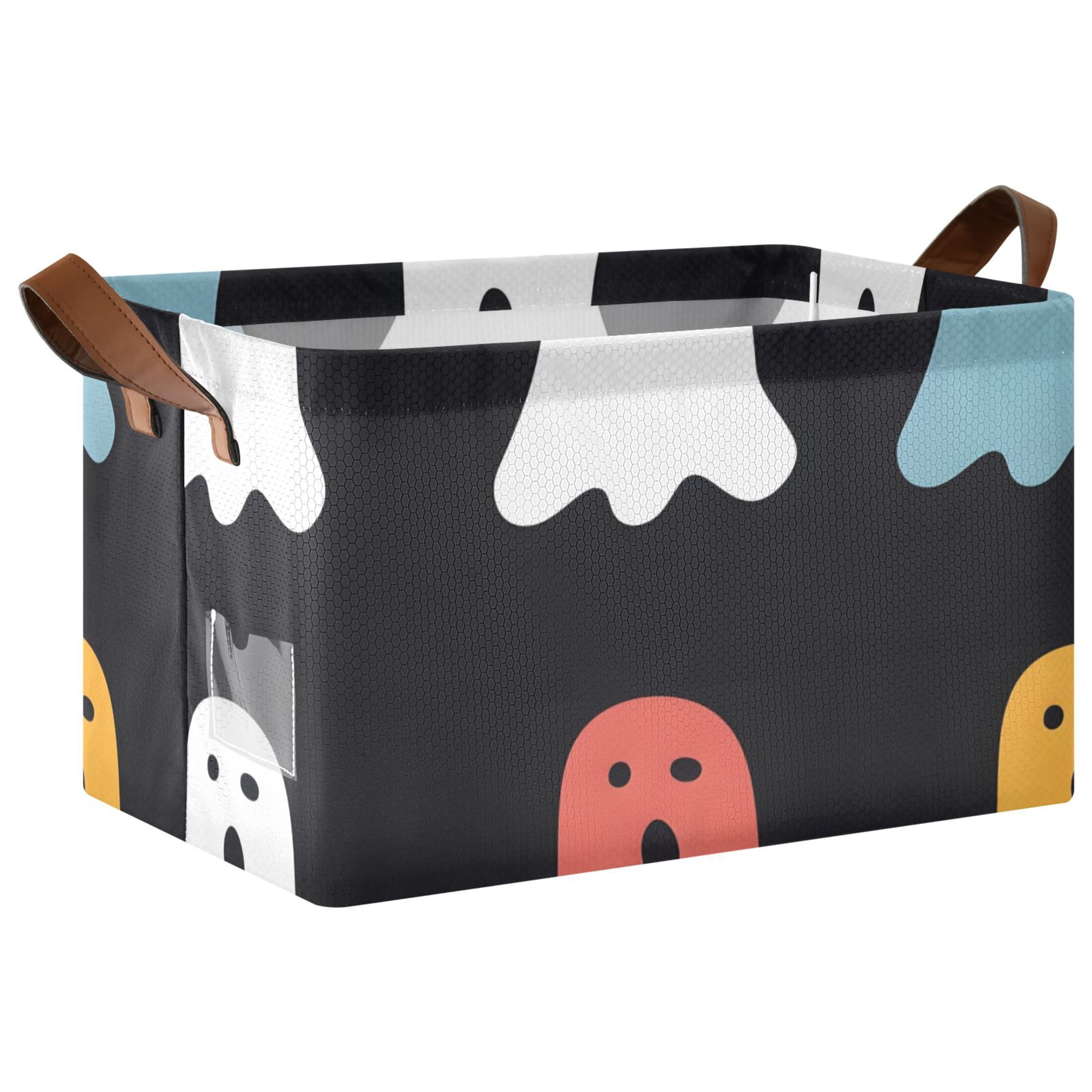 Ryvnso Cute Ghosts Halloween Storage Bins Large Basket Foldable Cube ...